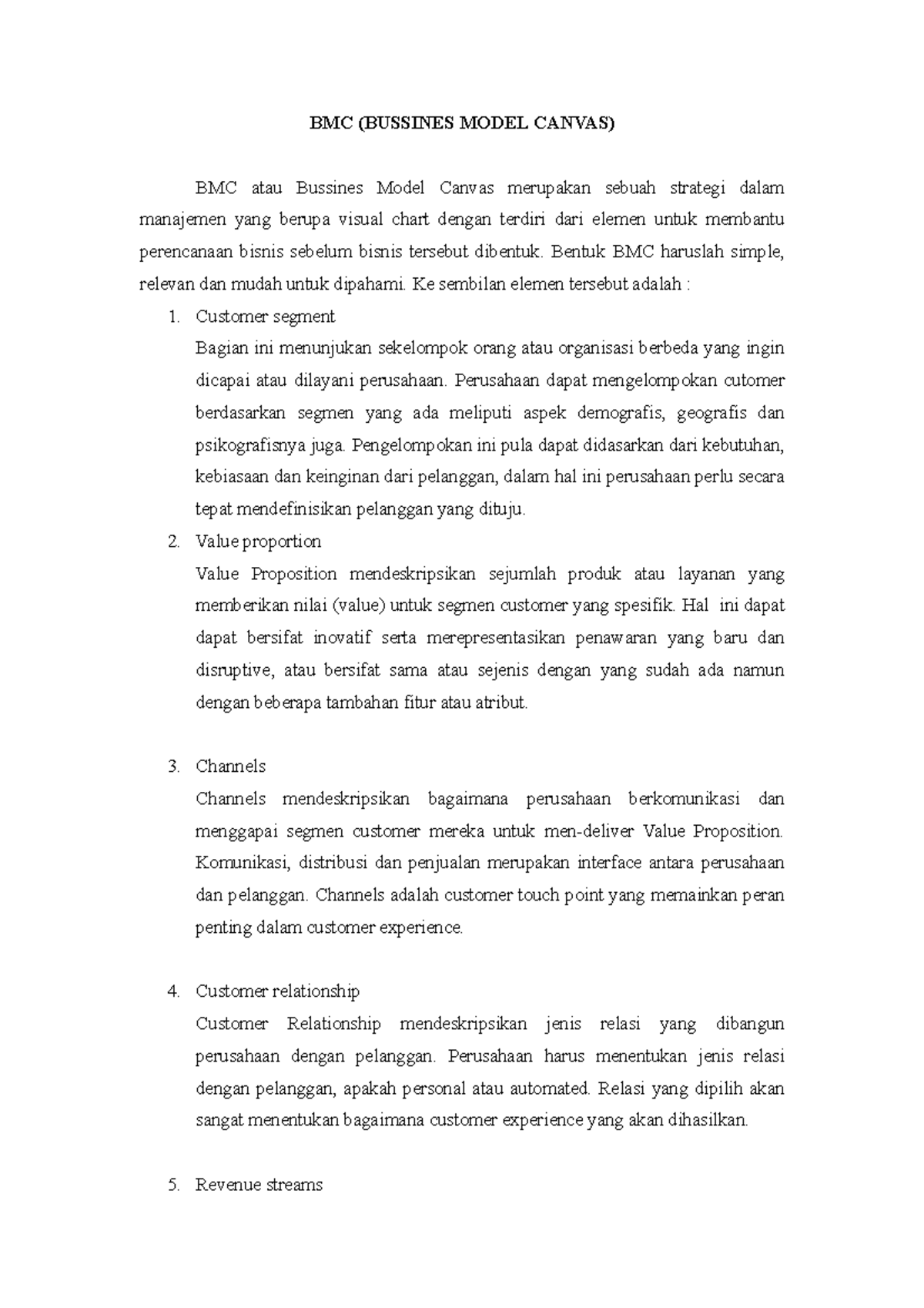 BMC (Business Model Canvass) - BMC (BUSSINES MODEL CANVAS) BMC atau ...
