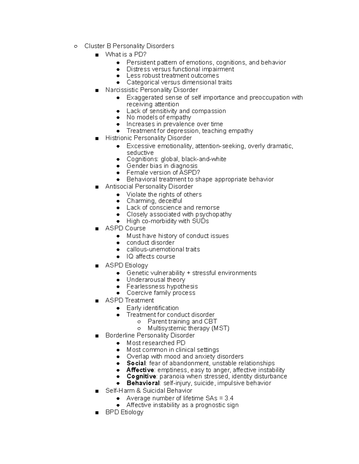Cluster B Personality Disorders - Affective instability as a prognostic ...