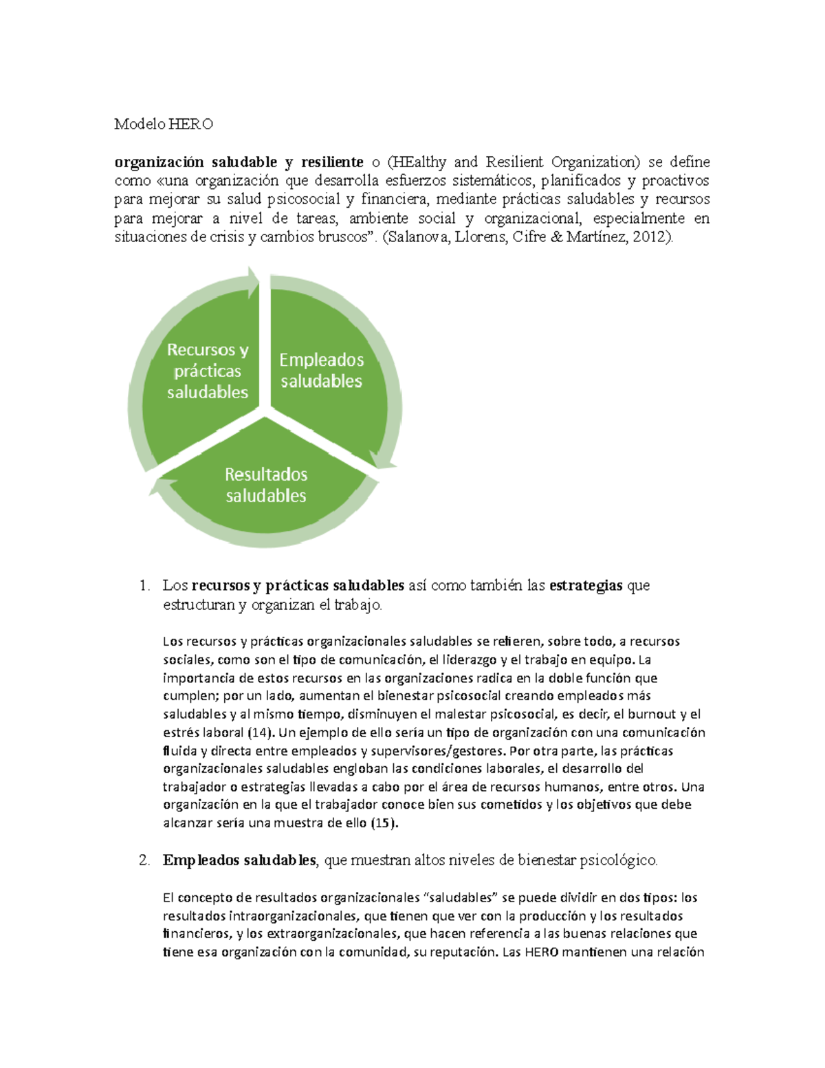 Modelo HERO - Lecture notes 1 - Modelo HERO organización saludable y ...