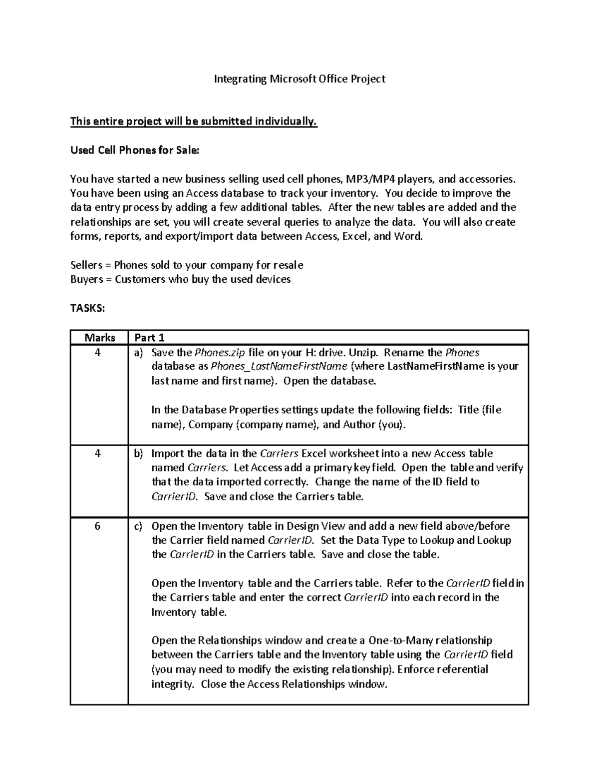 Integrating Microsoft Office Project - Instructions - Integrating ...