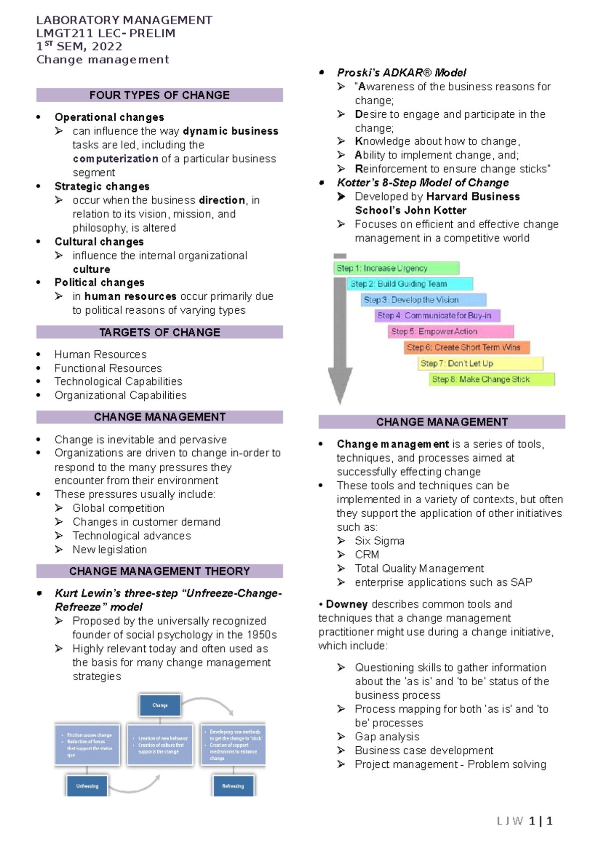 Change Management - Studocu
