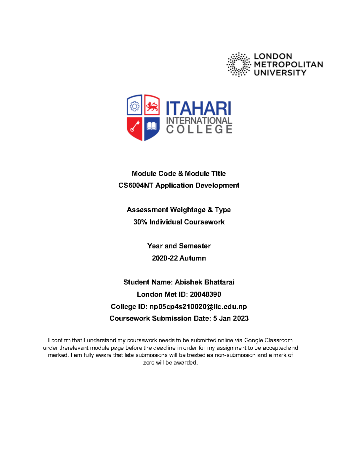 2004 8390-Abishek Bhattarai - Module Code & Module Title CS 6004 NT ...