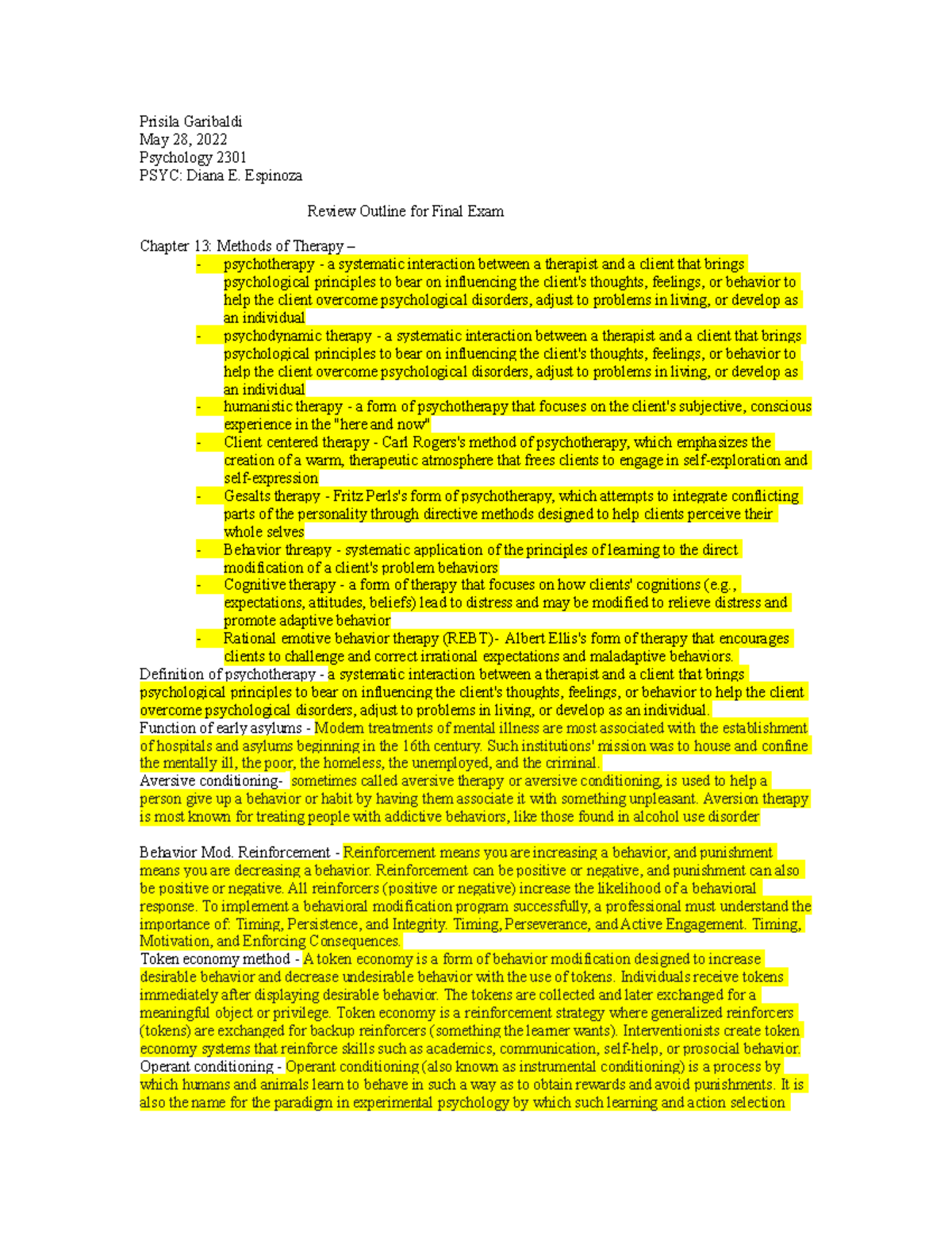 Psyc2301 final rveiew - NOTES - Prisila Garibaldi May 28, 2022 ...
