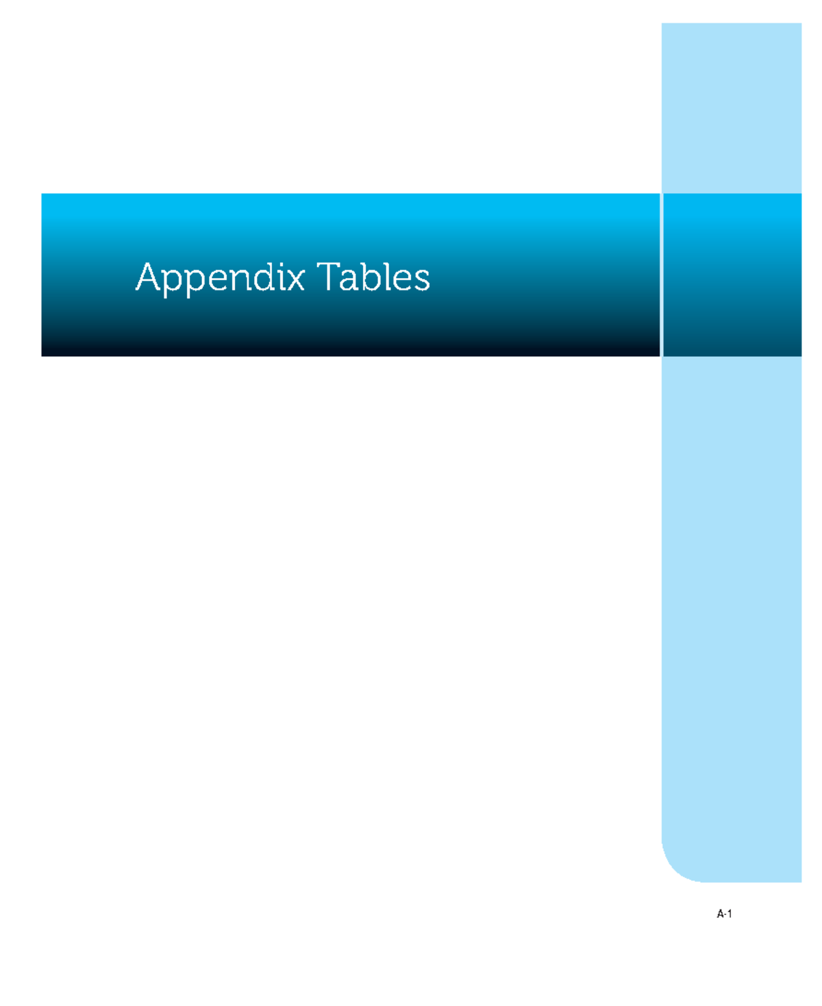 Appendix - Distribution - A- Appendix Tables A-2 Appendix Tables ...