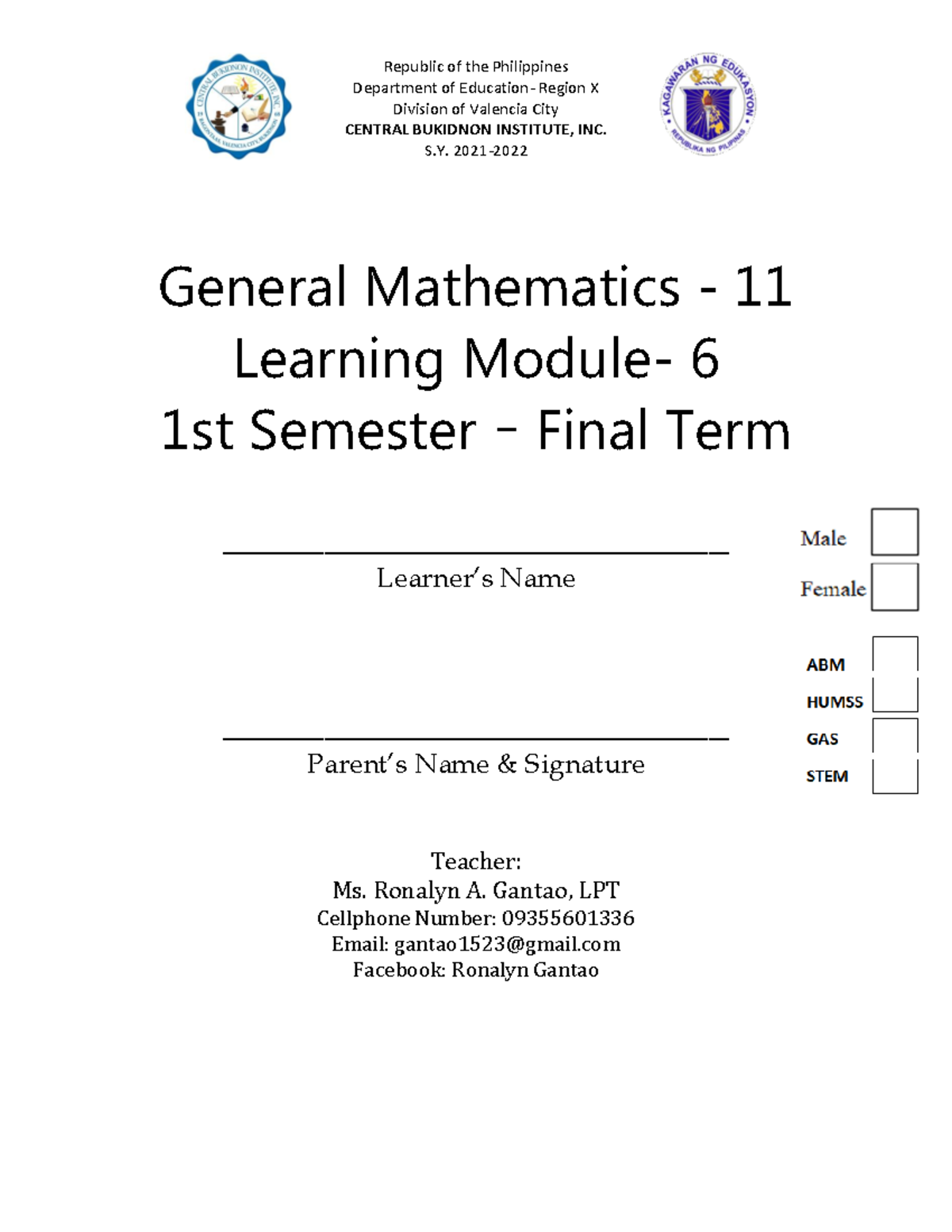 Gen Math 11-F1M6 - Gen Math 11-F1M6 - Republic of the Philippines ...