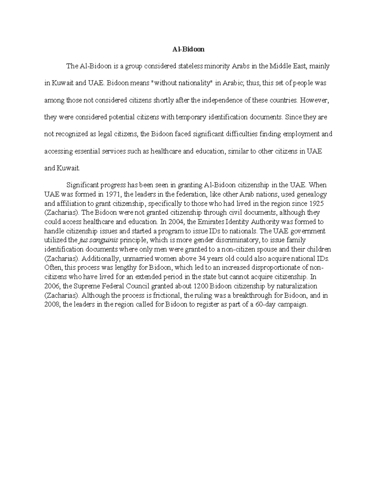 Al-Bidoon 12 - course work - Al-Bidoon The Al-Bidoon is a group ...