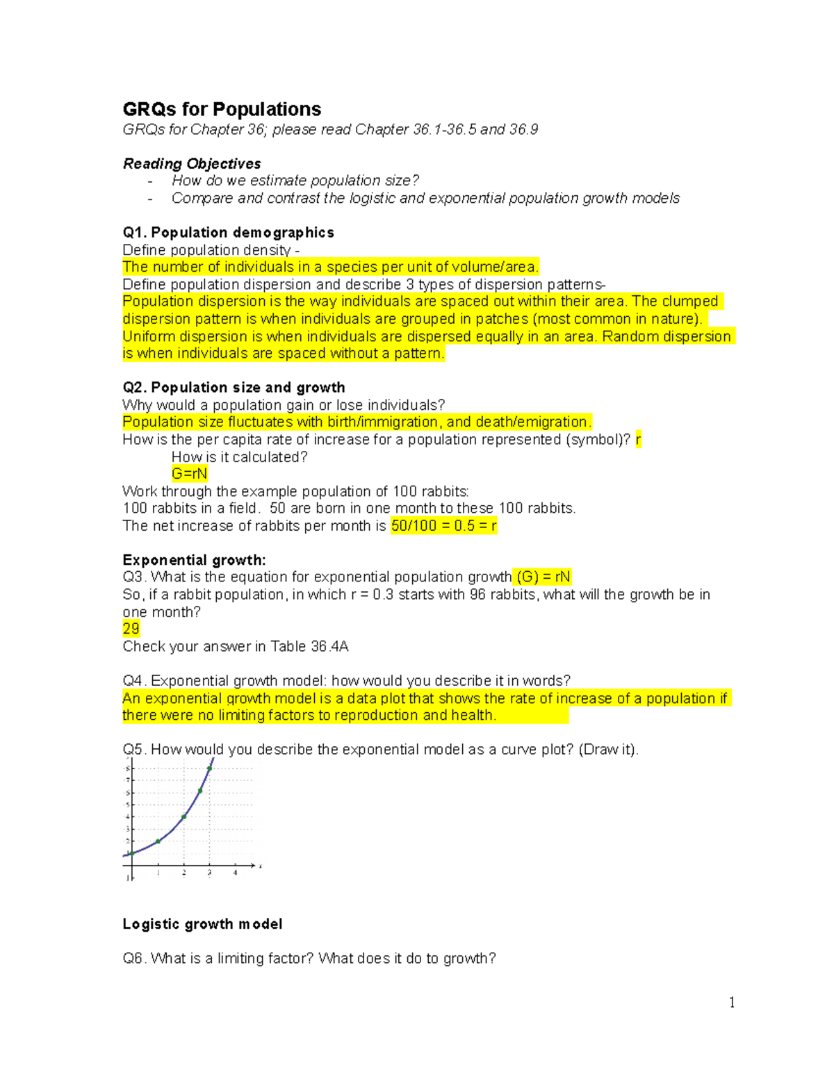GRQ 19 - Populations Guided Reading Questions (from textbook) - GRQs ...