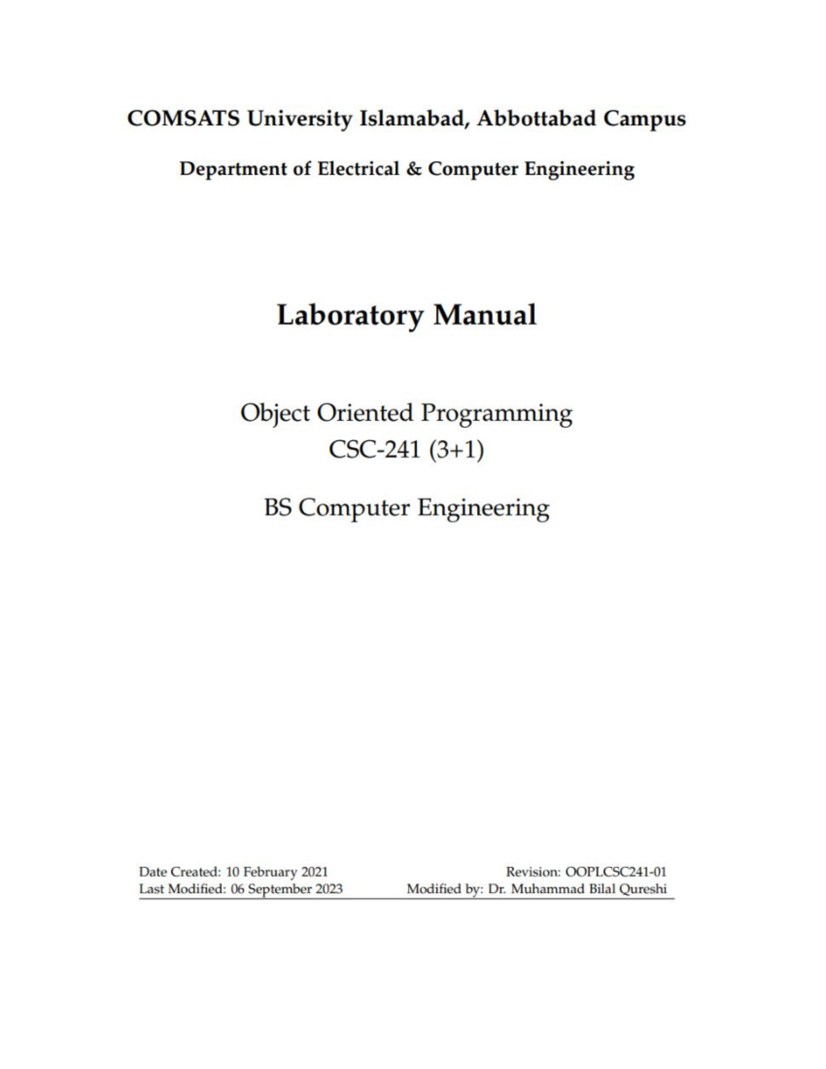 Oop Lab Manual S Experiment Title Clos Clo1 Clo2 Clo3 Clo4 Clo Typical 1 Getting Started