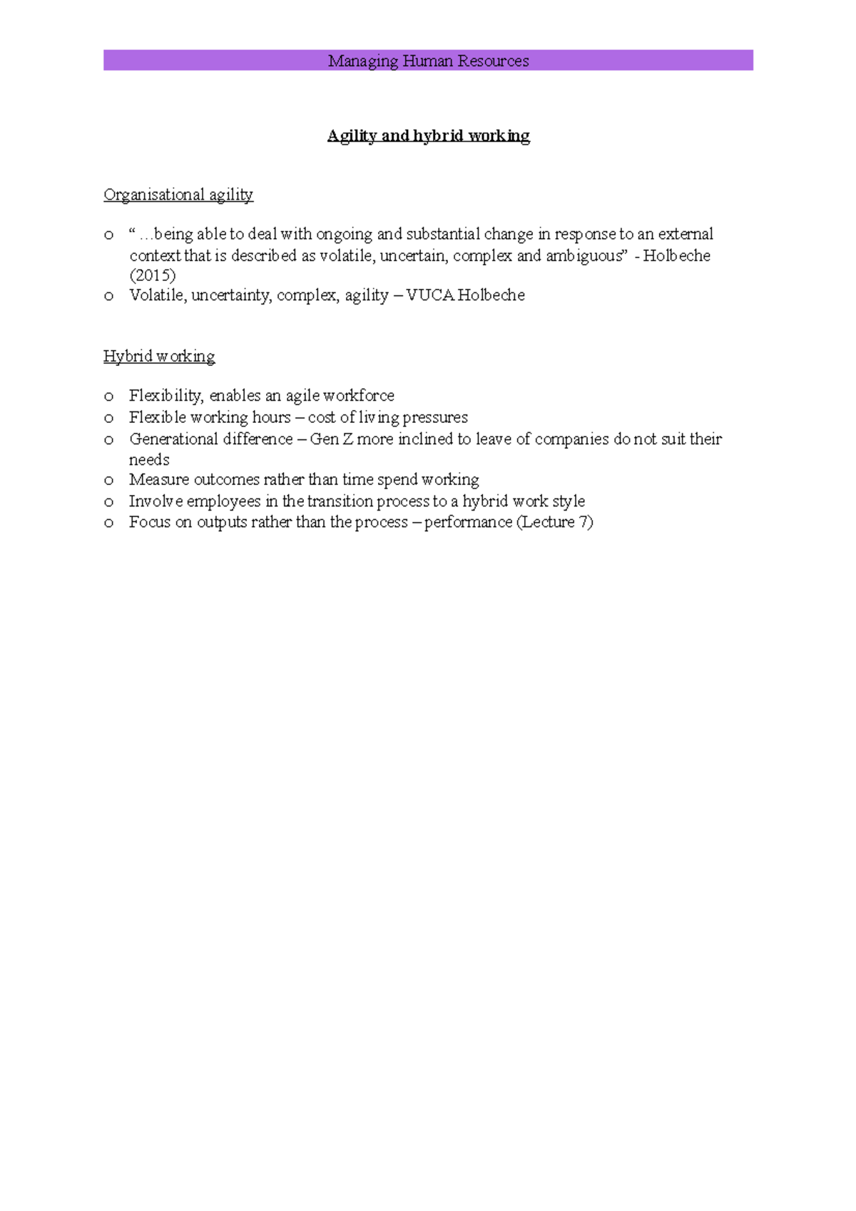 Agility and hybrid working - Managing Human Resources Agility and ...