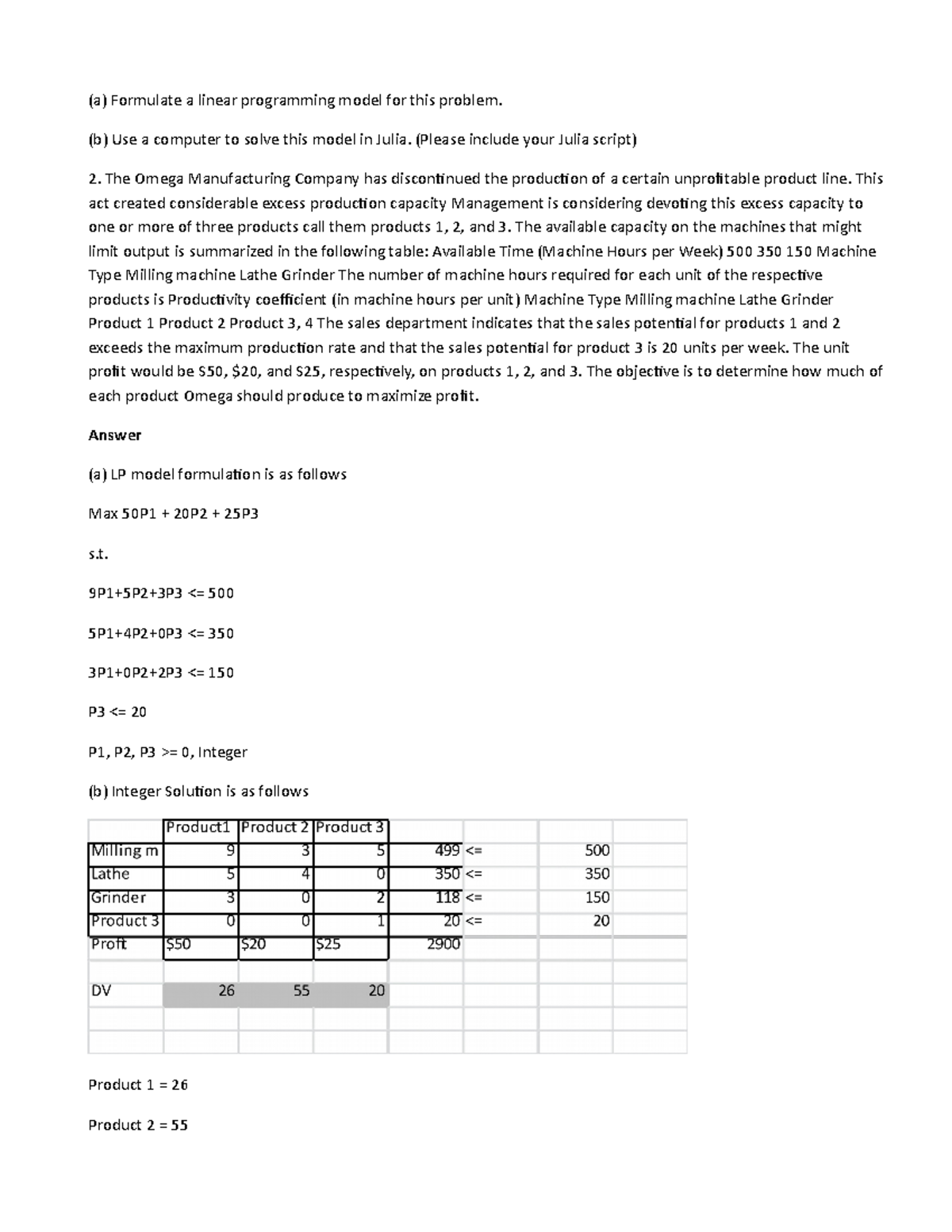 OR 3 - fhdf - (a) Formulate a linear programming model for this problem ...