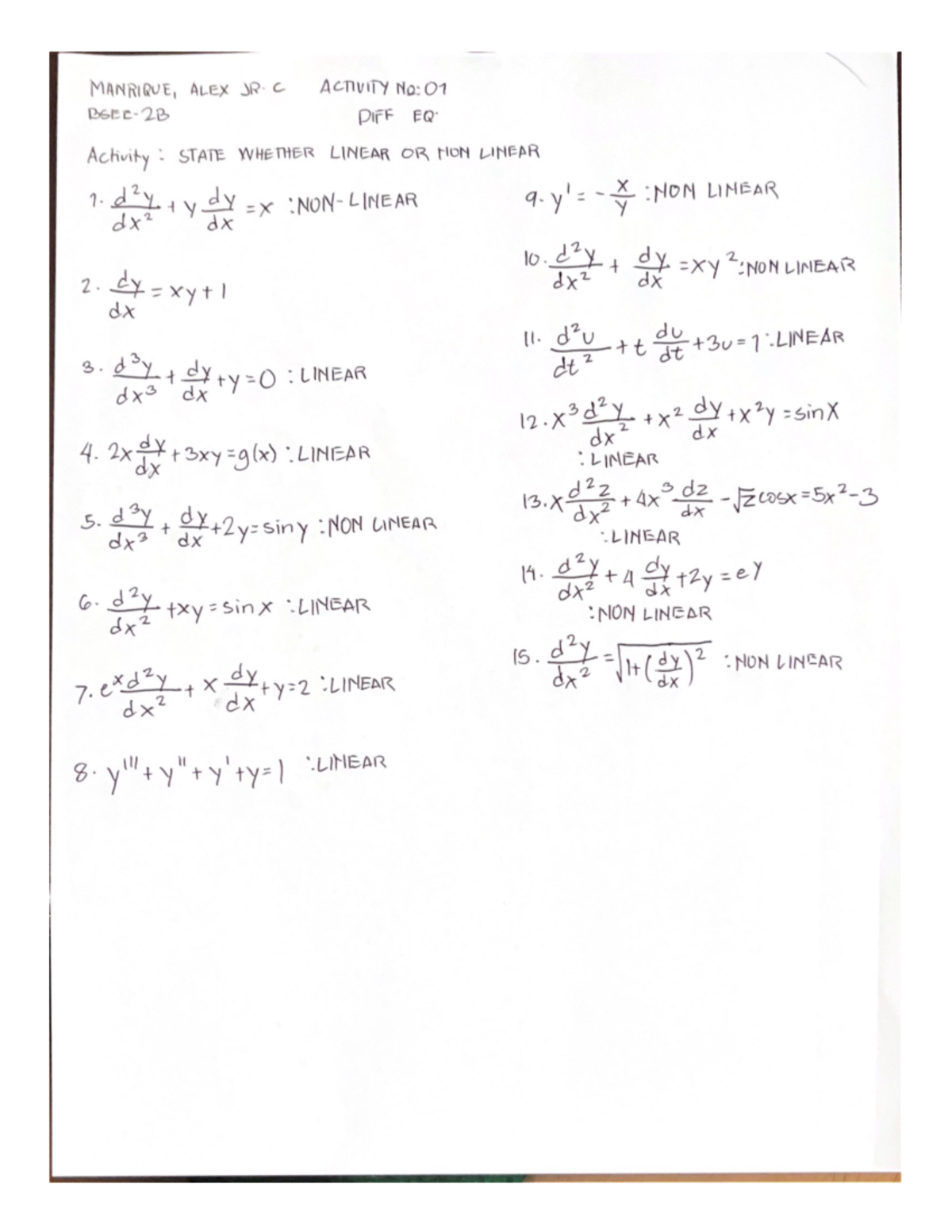 ACT-1 DIFF EQ Manrique - hello - MANRIQUE, ALEX JR. C ACTIVITY No: 01 BSEC-2B DIFF EQ Activity ...
