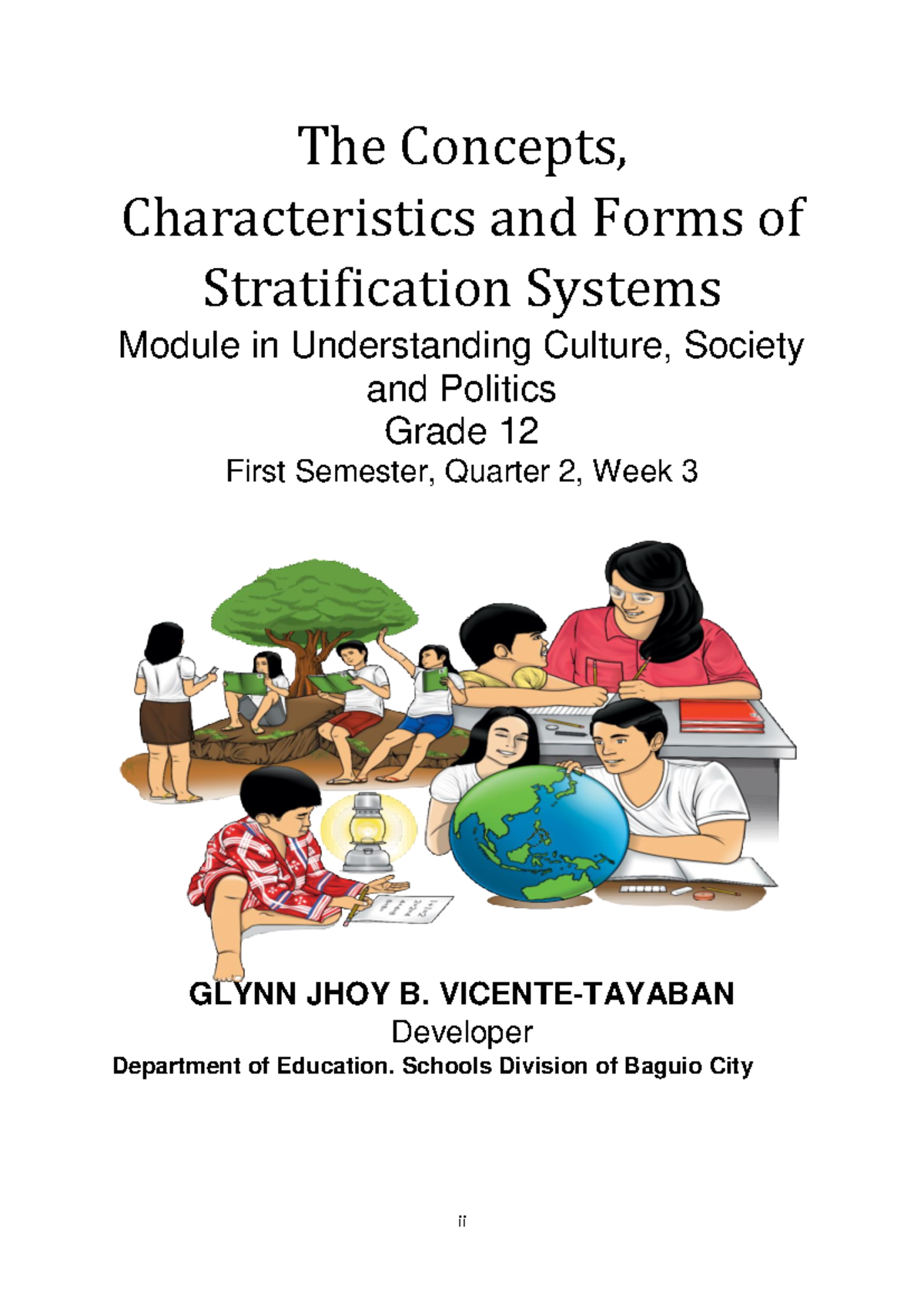 UCSP12 Q2 W3 Stratification-Tayaban Baguio - ii The Concepts ...