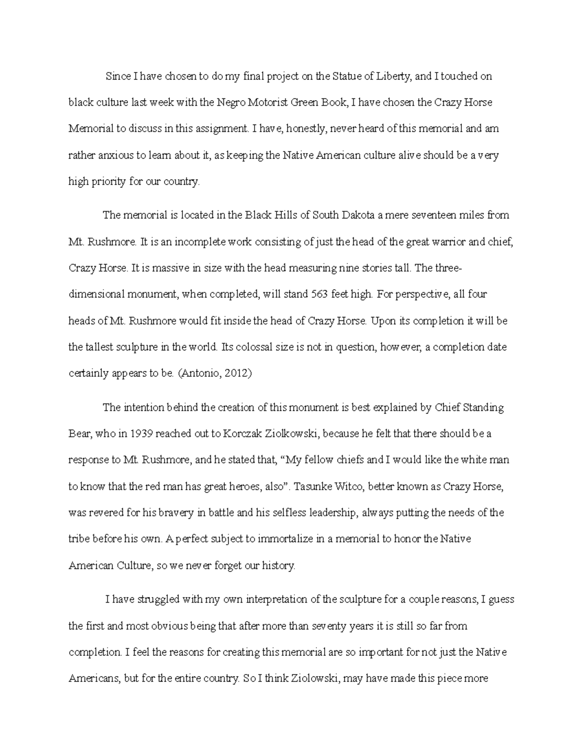 Lesson four-crazy horse - Since I have chosen to do my final project on ...