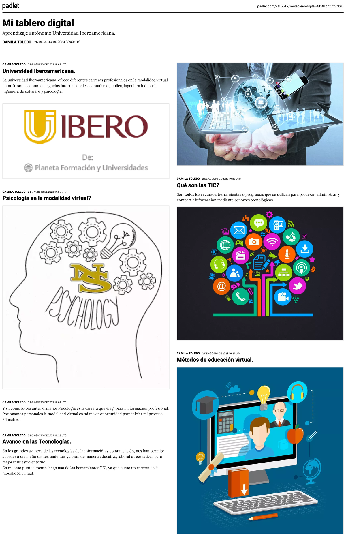 Mi tablero digital- ultima actividad - padlet/ct15517/mi-tablero ...