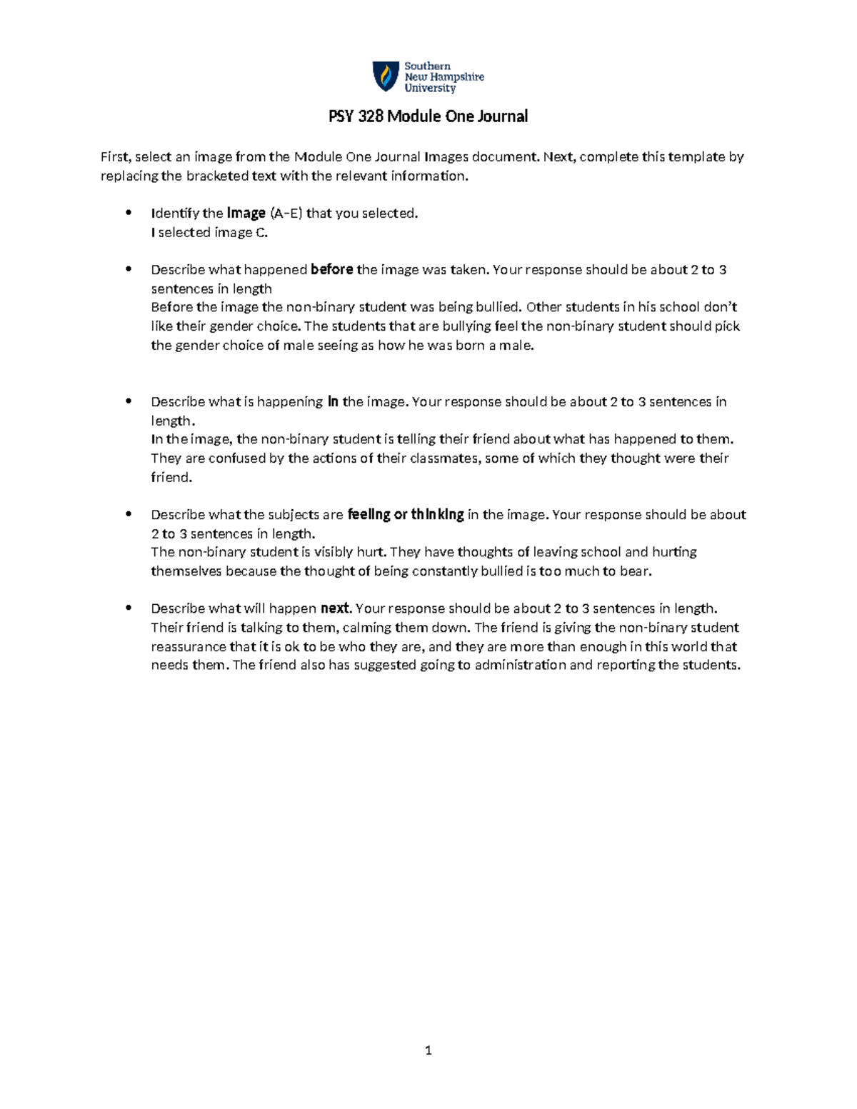 PSY 328 Module One Journal - PSY 328 Module One Journal First, select ...