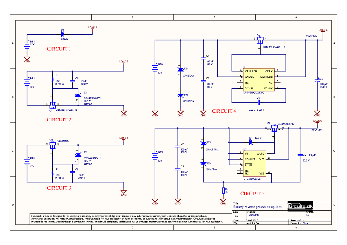 Reverse battery protection circuits - 1 2 3 4 LOAD 1 D1 LOAD 4 Q3 A MAX ...