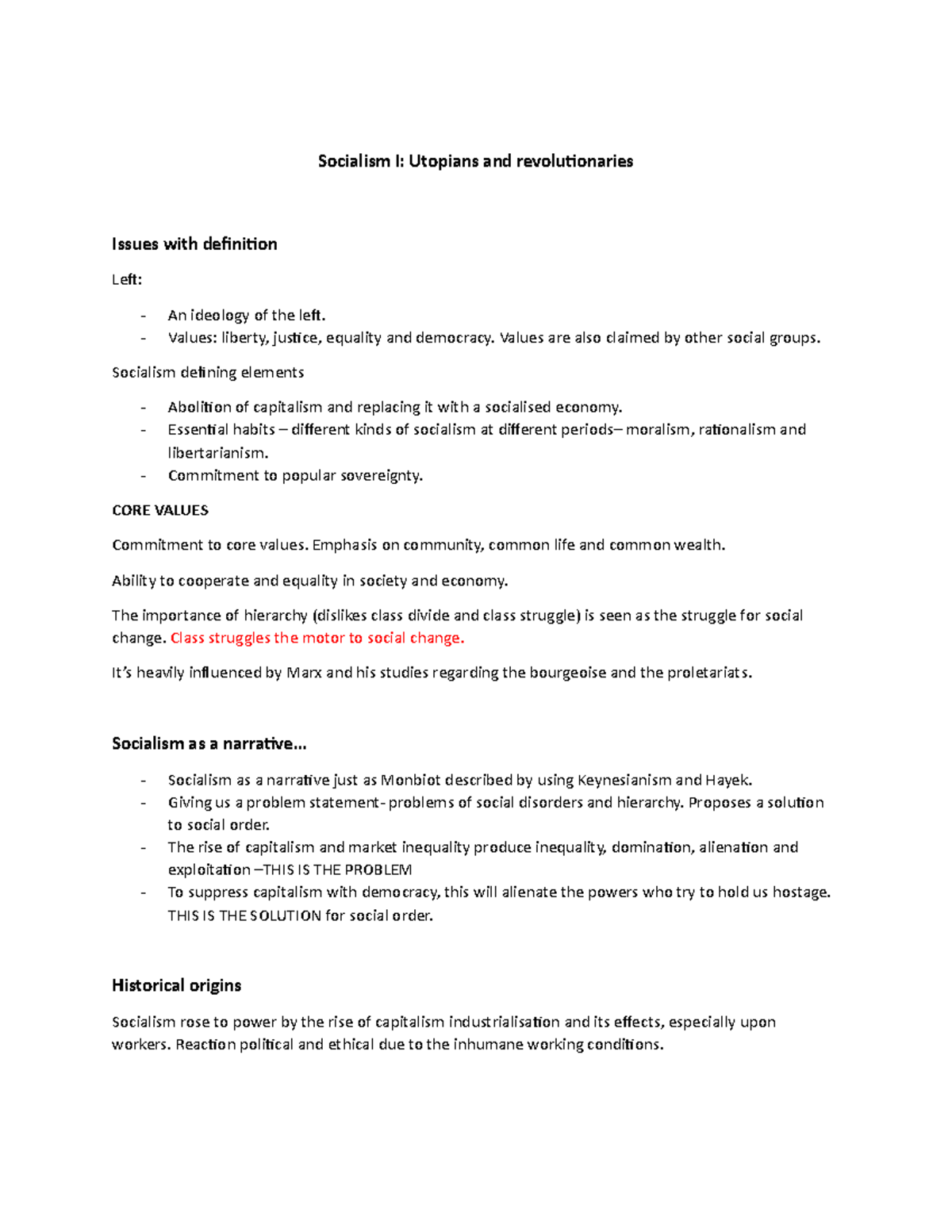 POL 110- Socialism - Week 9 semester A - Socialism I: Utopians and ...