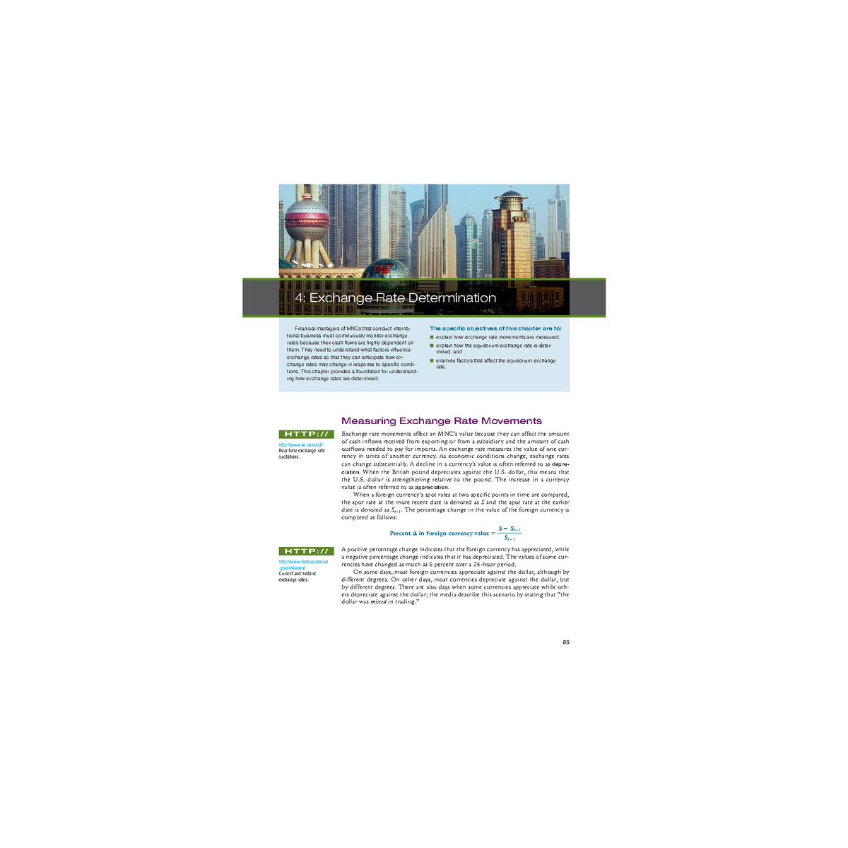 5. Chapter 4 - Exchange Rate Determination - 85 Measuring Exchange Rate ...