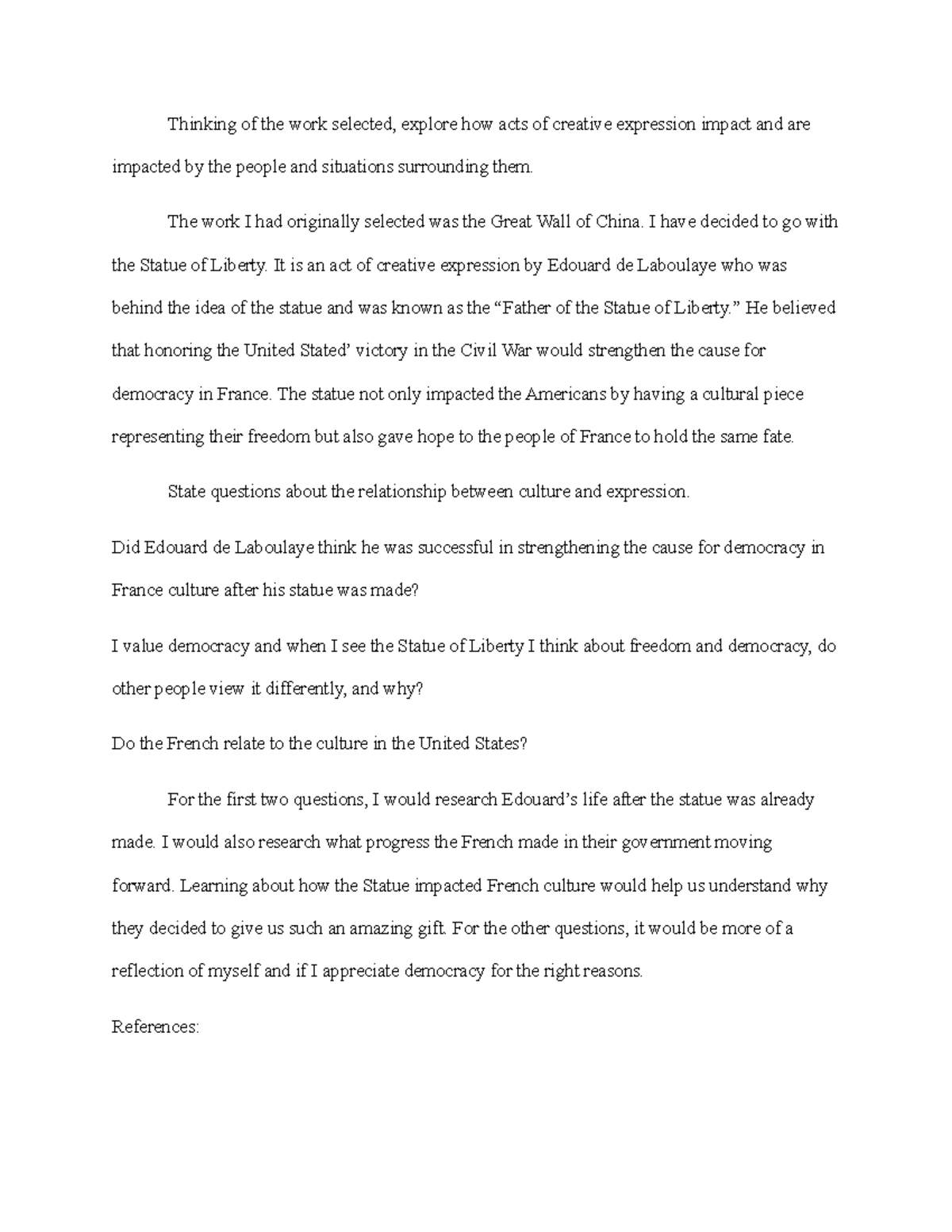 Module 4 project draft - Thinking of the work selected, explore how ...