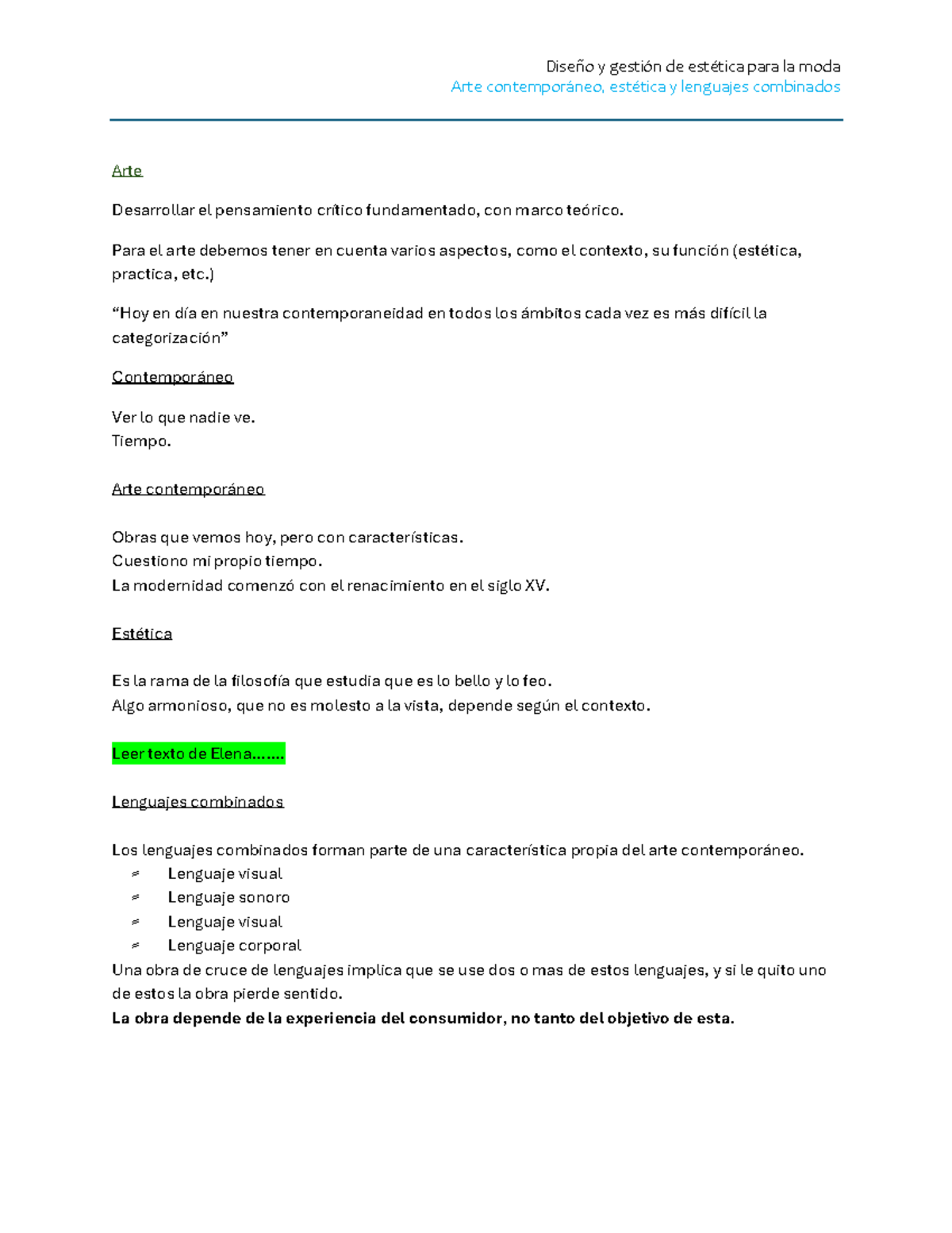Arte contemporaneo estetica y lenguajes combinados - Arte contemporáneo ...