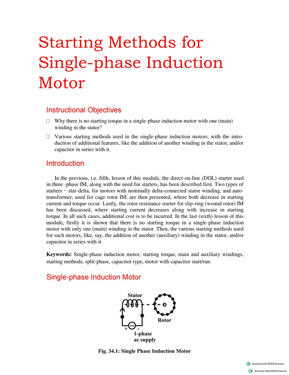 Starting Methods for Single- Phase Induction Motor - Electrical ...