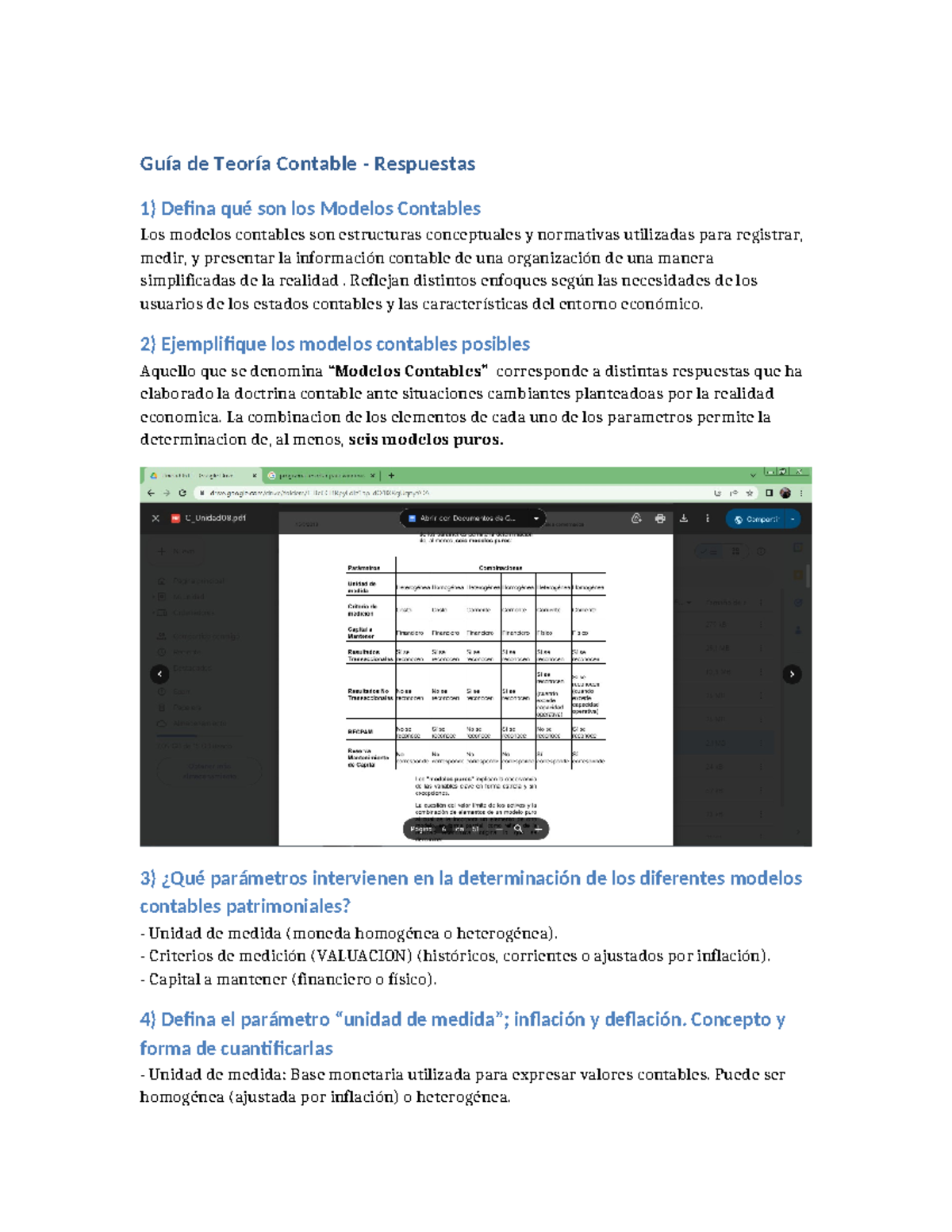 Guia Teoria Contable - Guía de Teoría Contable - Respuestas 1) Defina ...