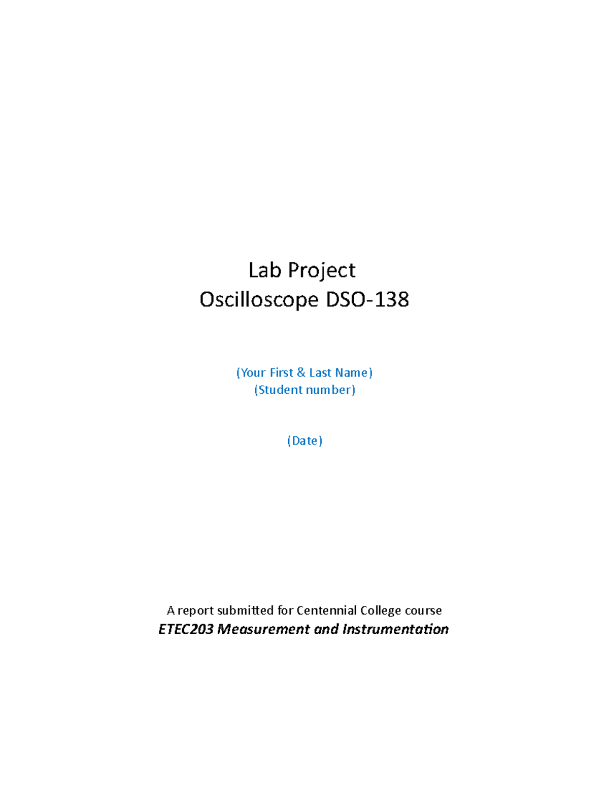 Lab Project template - Lab Project Oscilloscope DSO- (Your First & Last ...