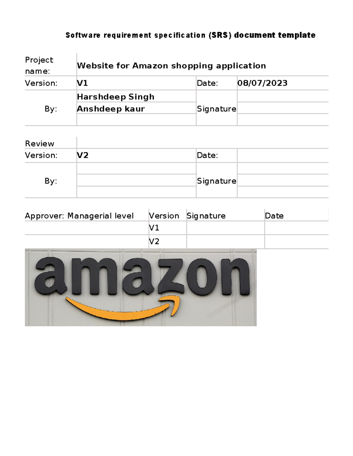 Software requirement specification (SRS) document template - Software ...