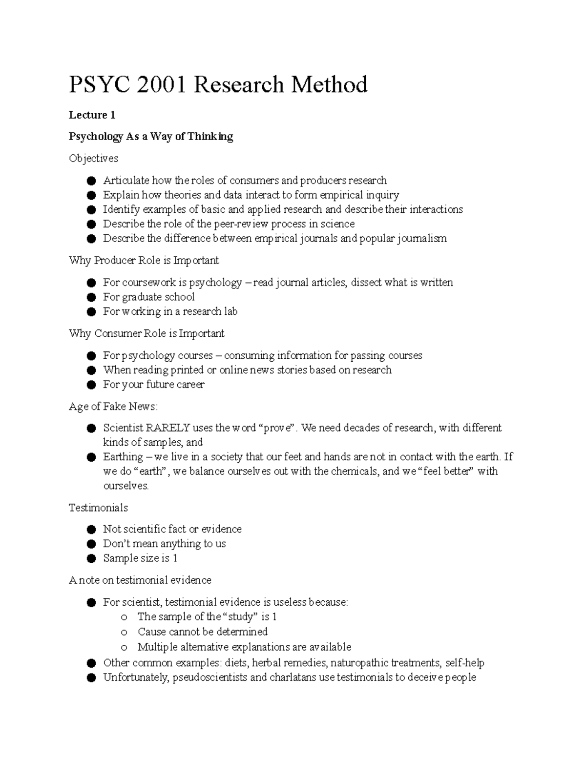 PSYC 2001 - Introduction to Research Methods in Psychology - PSYC 2001 ...