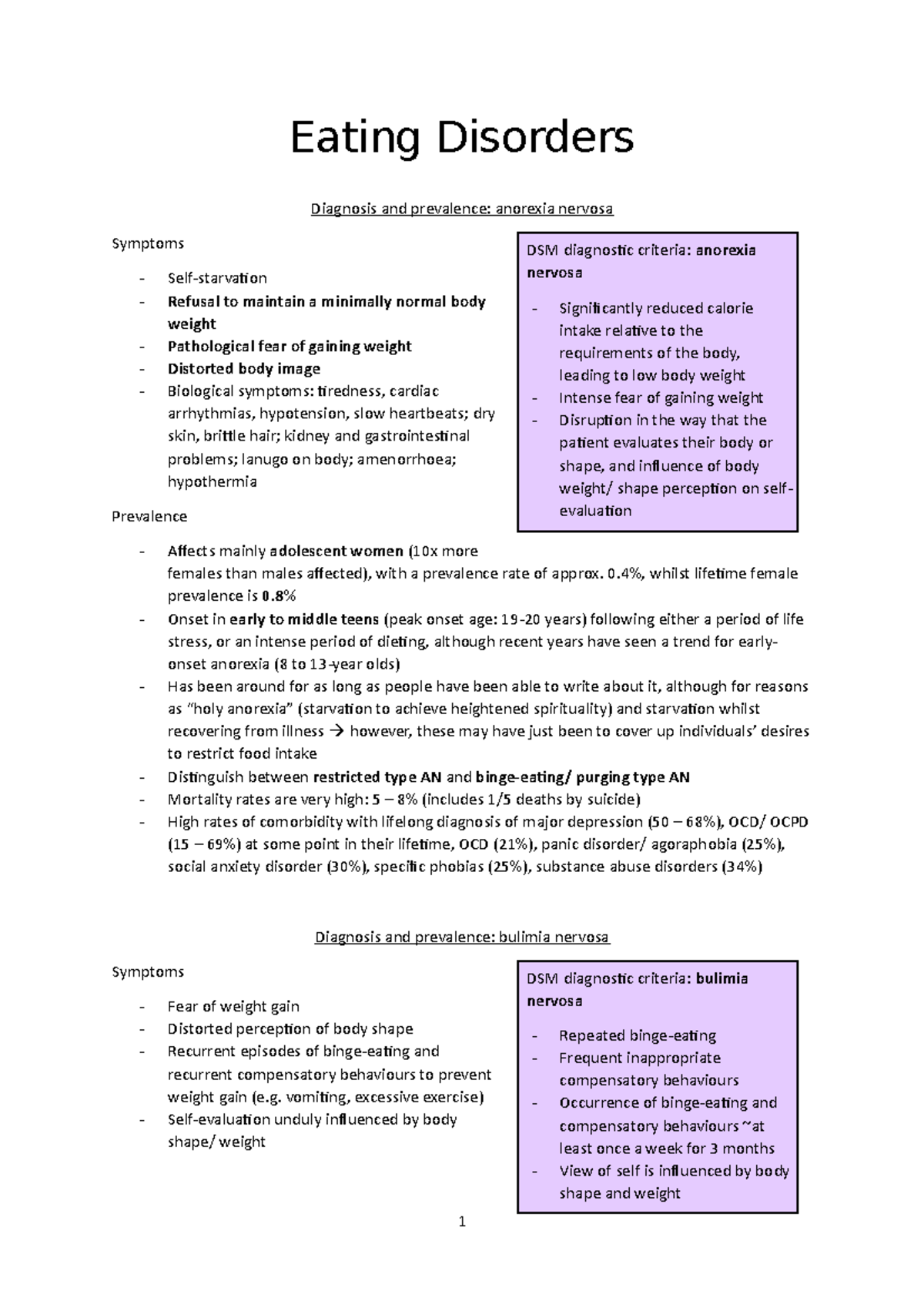 10 - Eating Disorders - Eating Disorders Diagnosis and prevalence ...