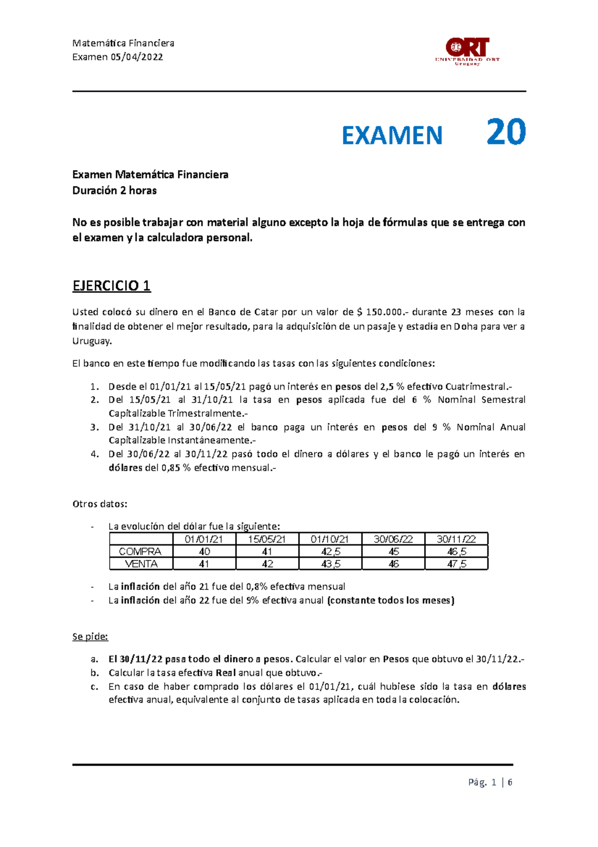 Examen 20 05-04-22 - Examen 05/04/ EXAMEN 20 Examen Matemática ...