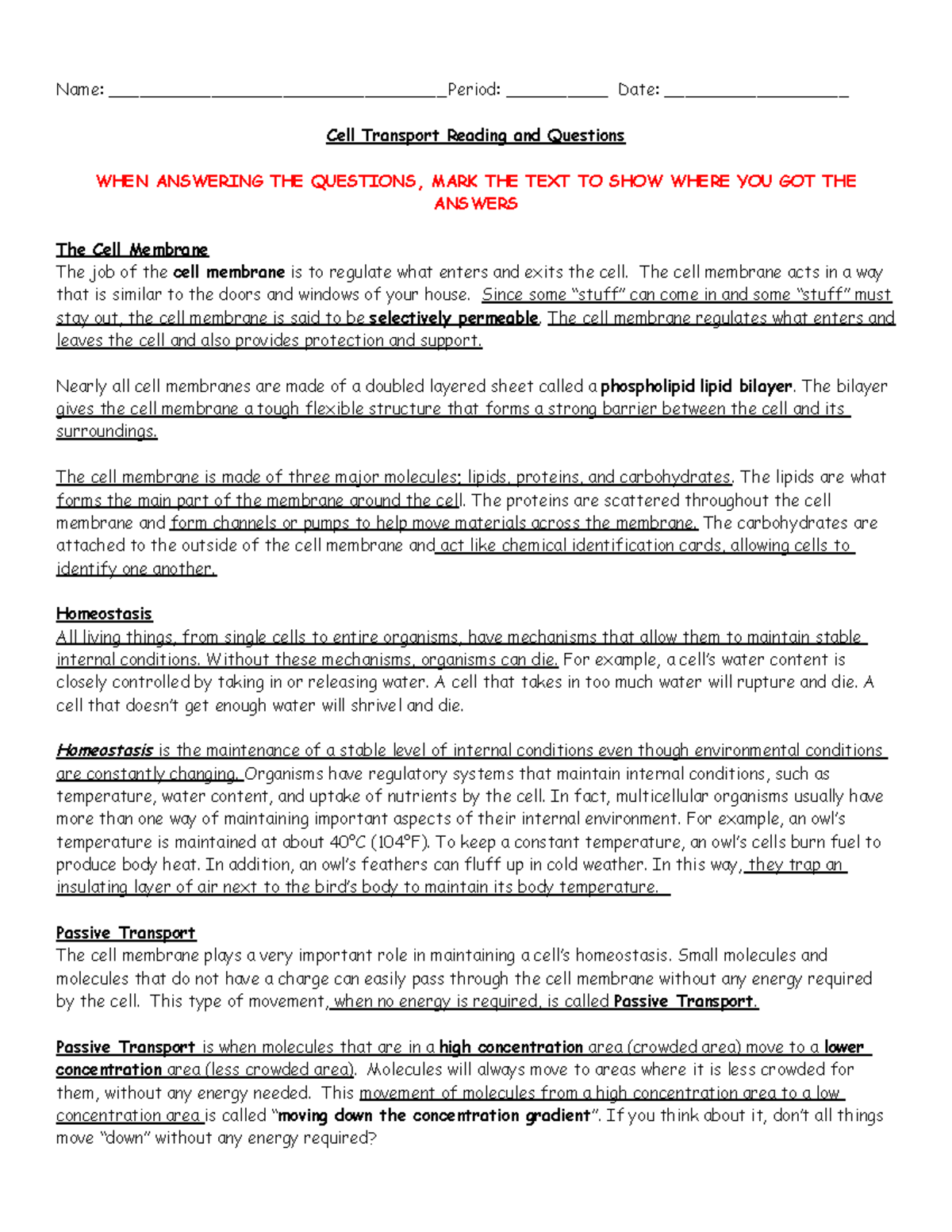 Copy Of Cell Transport Reading And Questions Name copy-of-cell-transport-reading-and-questions-name