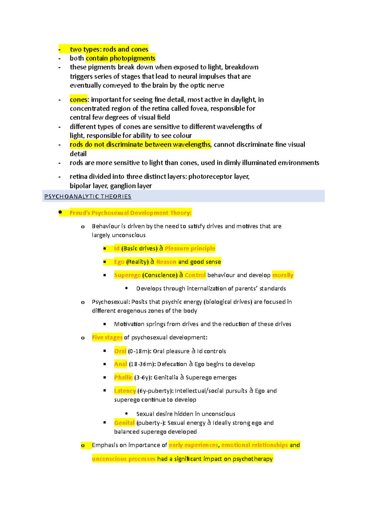 Week 12 - Lecture notes 12 - two types: rods and cones - both contain ...
