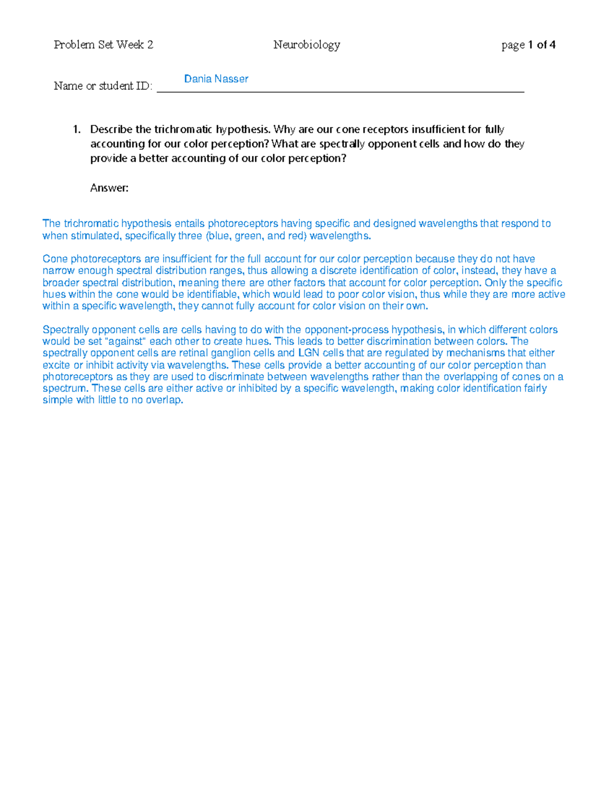 Problem set 2 - week - Name or student ID: - Studocu