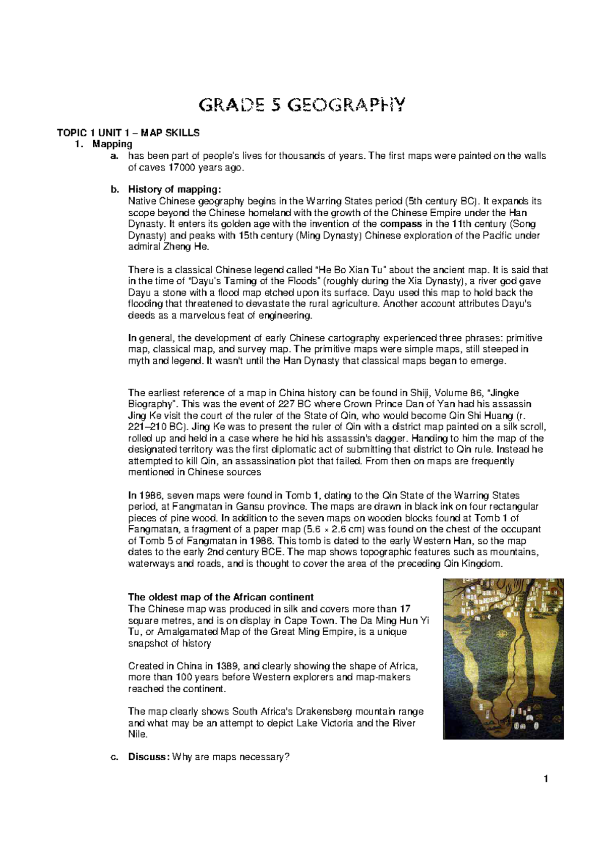 Geography-Lesson-Plans - Grade 5 Grade 5 Grade 5 GeographyGrade 5 ...