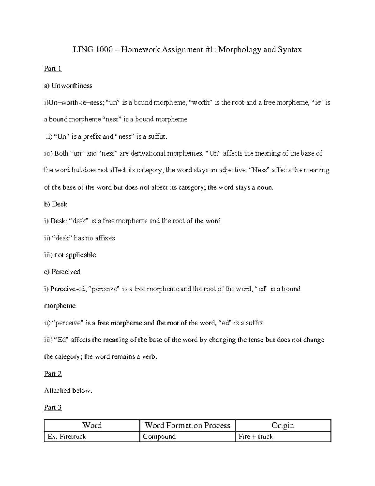 Linguistics Assignment 1 - LING 1000 – Homework Assignment #1 ...