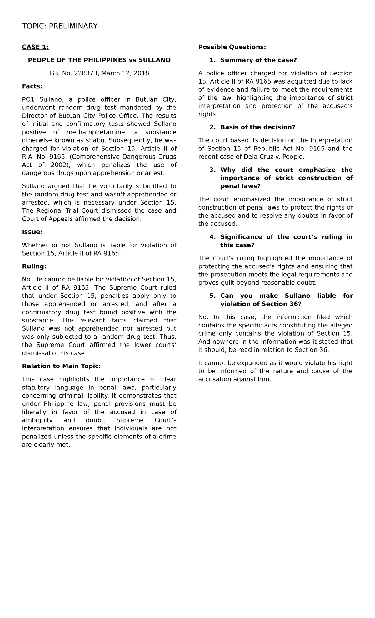 A For recit (July 29, 2024) - CASE 1: PEOPLE OF THE PHILIPPINES vs ...