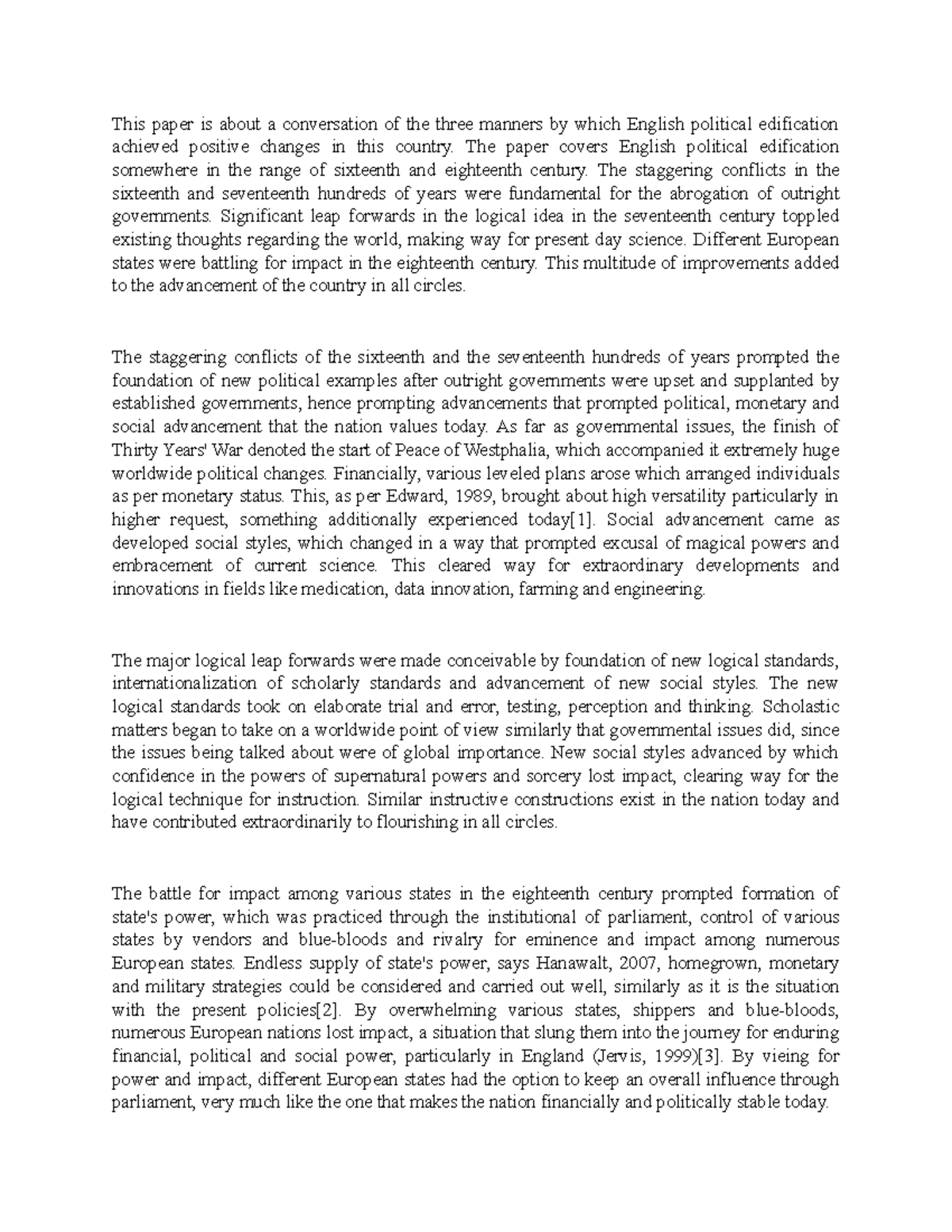 Research Paper - English Political Enlightenment - This paper is about ...