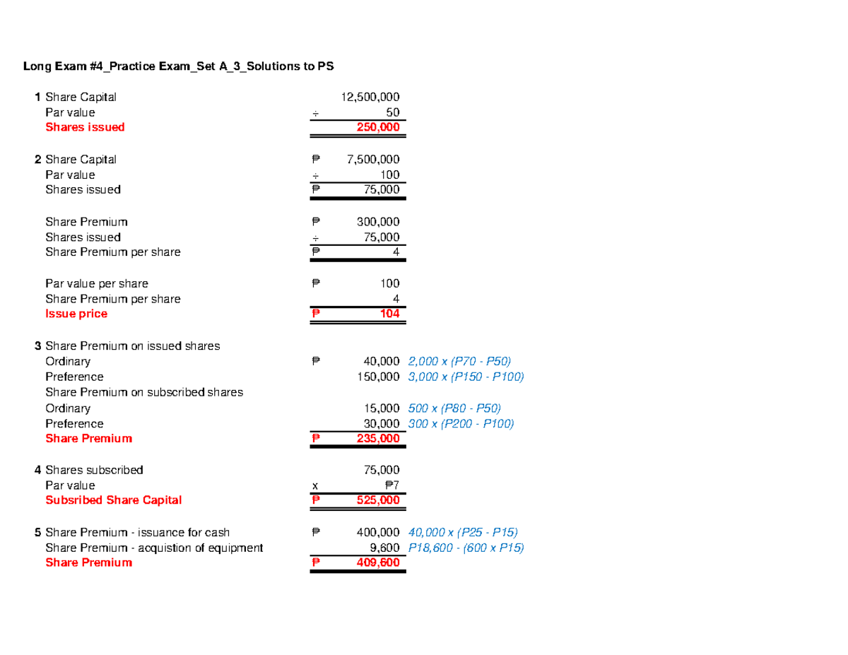 Long Exam #4 Practice Exam Set A 3 Solutions to PS - Long Exam #4 ...