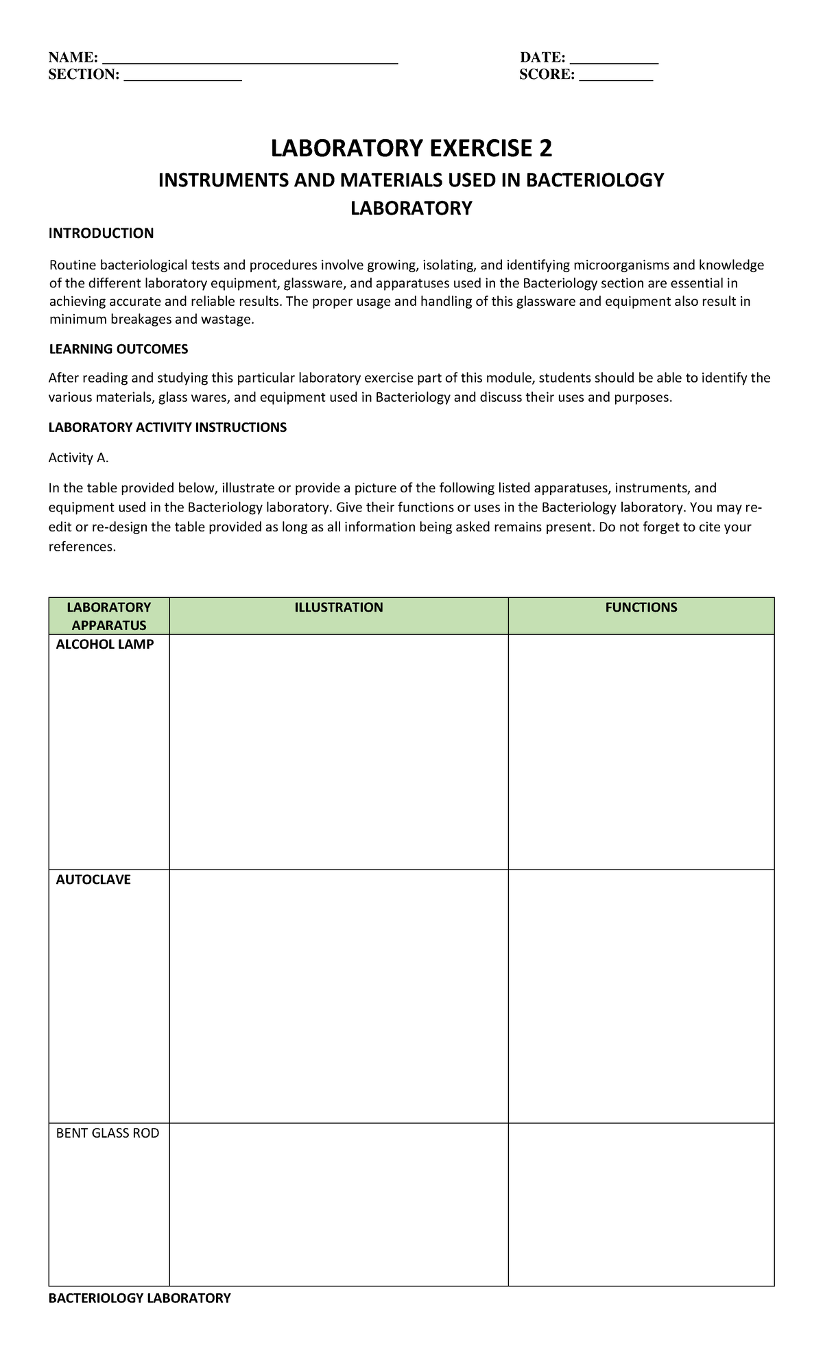 Lab-Exercise-No - exercise - SECTION: ________________ SCORE ...
