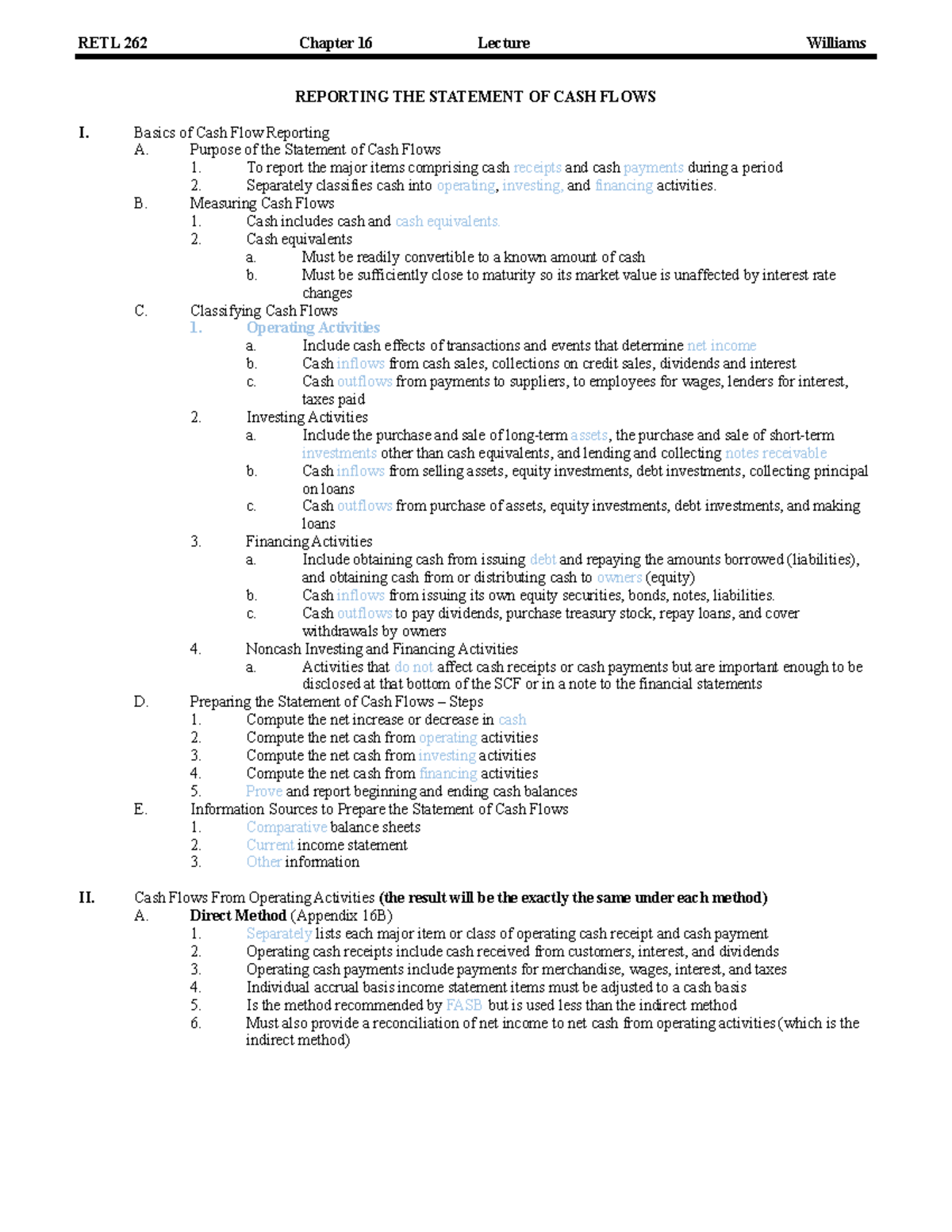RETL 262 Lecture Chapter 16A - RETL 262 Chapter 16 Lecture Williams ...