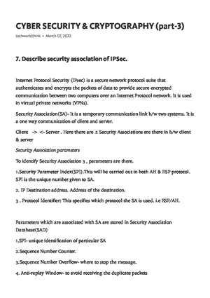 CNS - Cryptography and network security - CRYPTOGRAPHY AND NETWORK SECURITY MODULE I Symmetric ...
