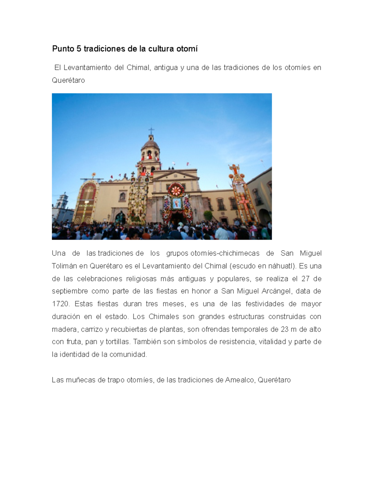 Punto 5 tradiciones de la cultura otomí - Es una de las celebraciones ...