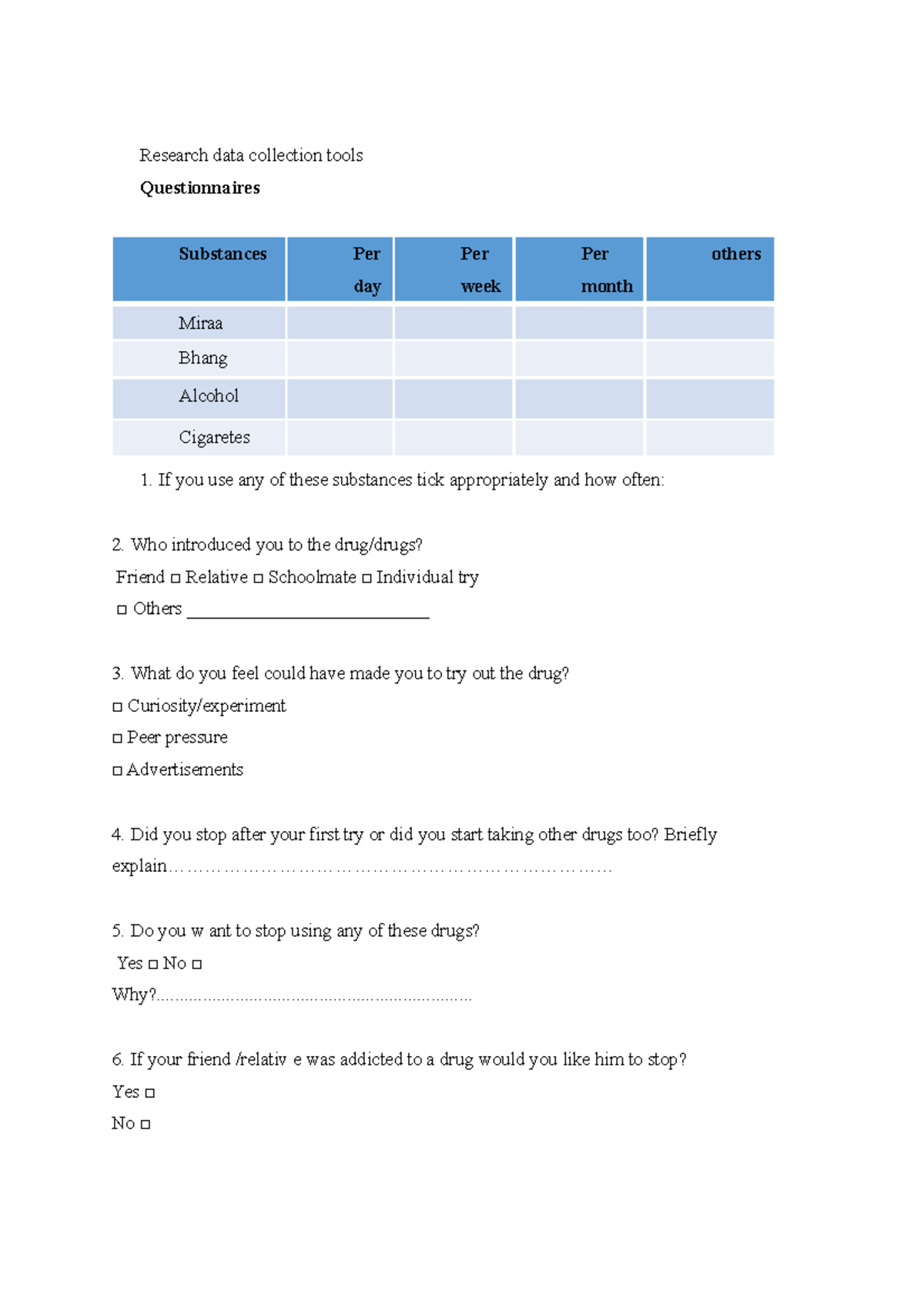 Data Collection Tools - methodology - Research data collection tools ...