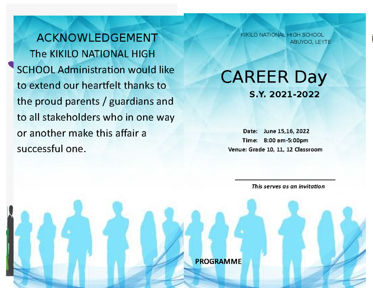 Career Guidance 023133 - ACKNOWLEDGEMENT The KIKILO NATIONAL HIGH ...