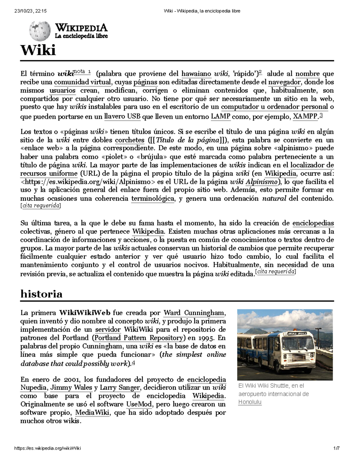 Wiki - Wikipedia, la enciclopedia libre - El Wiki Wiki Shuttle, en el ...