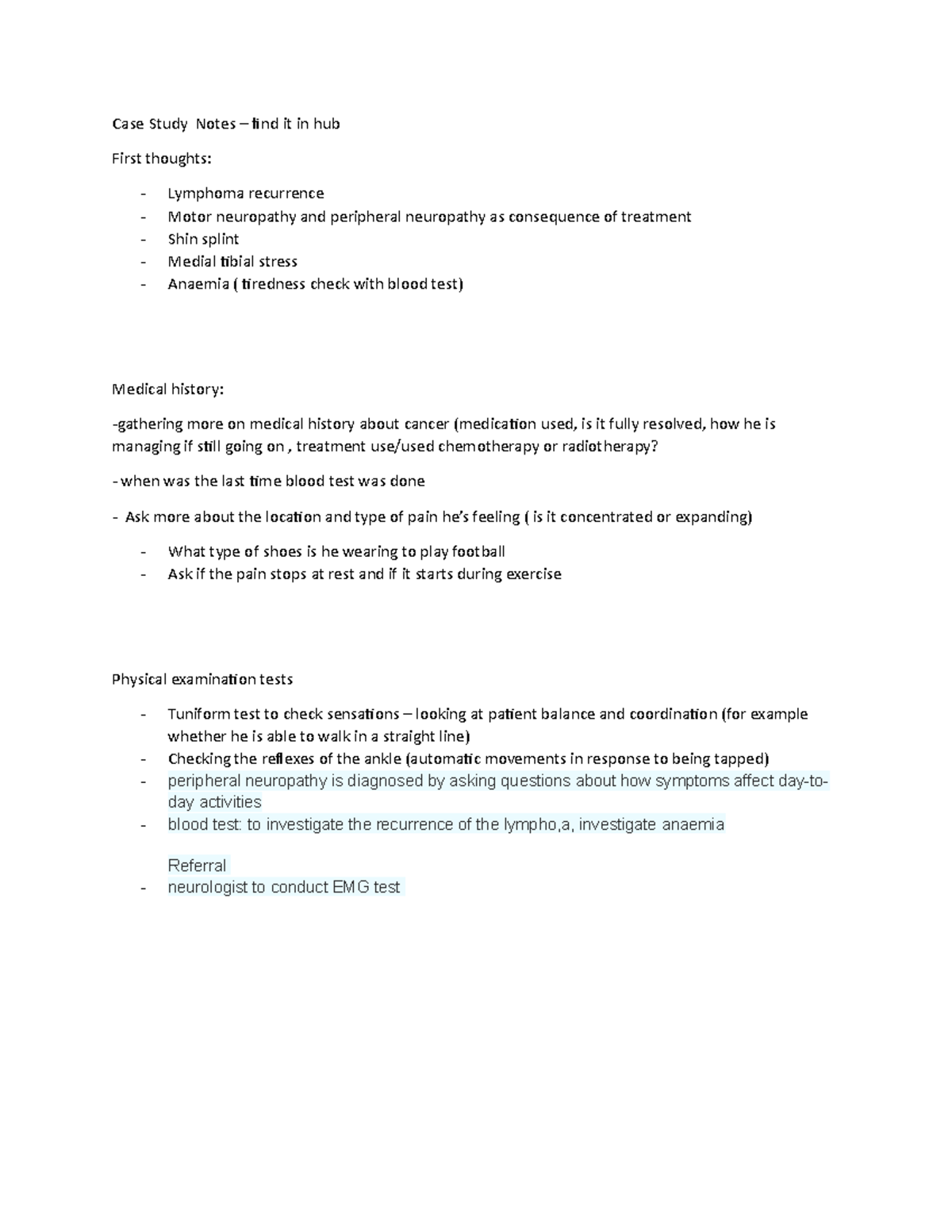 Case study 26 - revision - Case Study Notes – find it in hub First ...