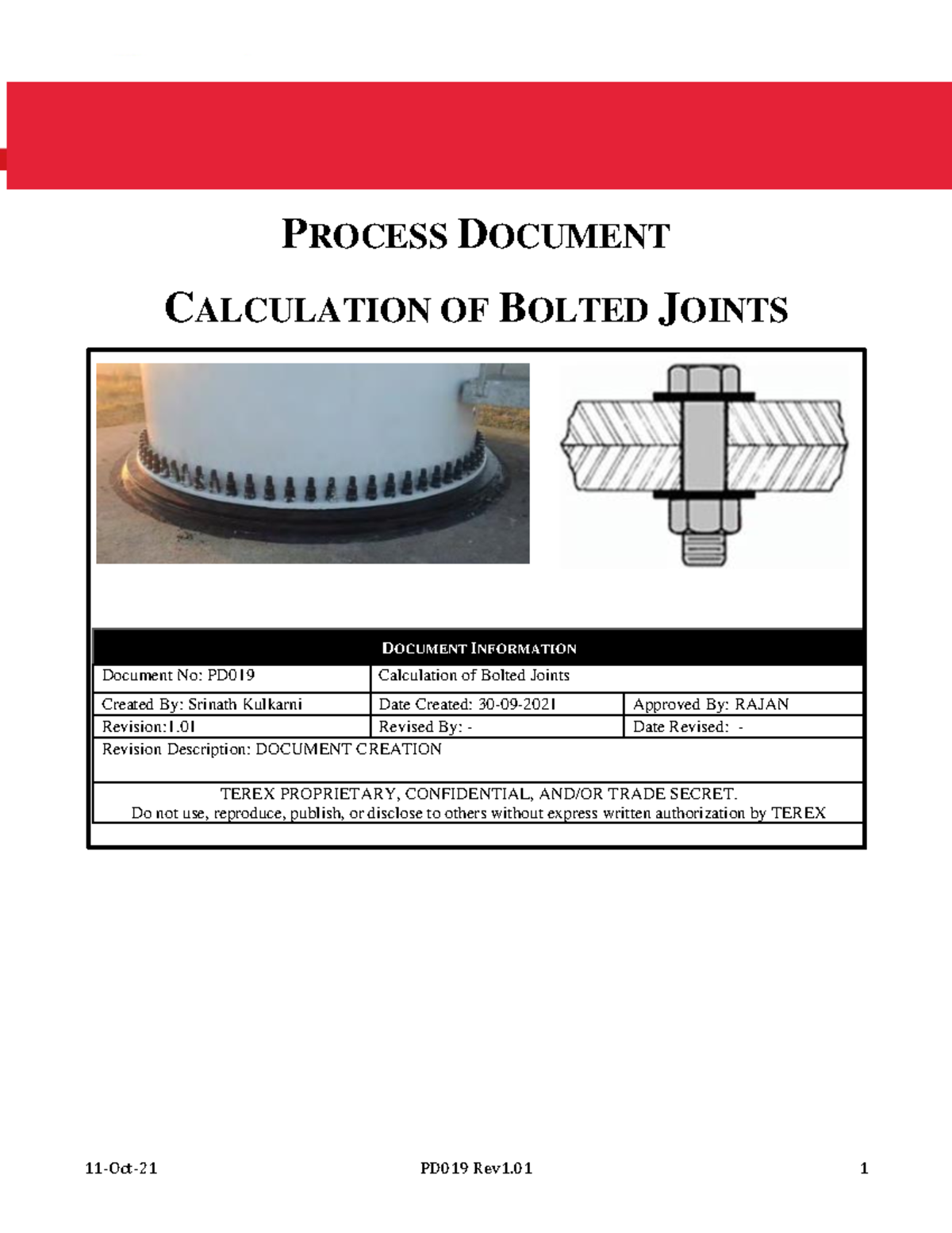 PD019-Calculation of Bolted Joints Rev 1 - PROCESS DOCUMENT CALCULATION ...