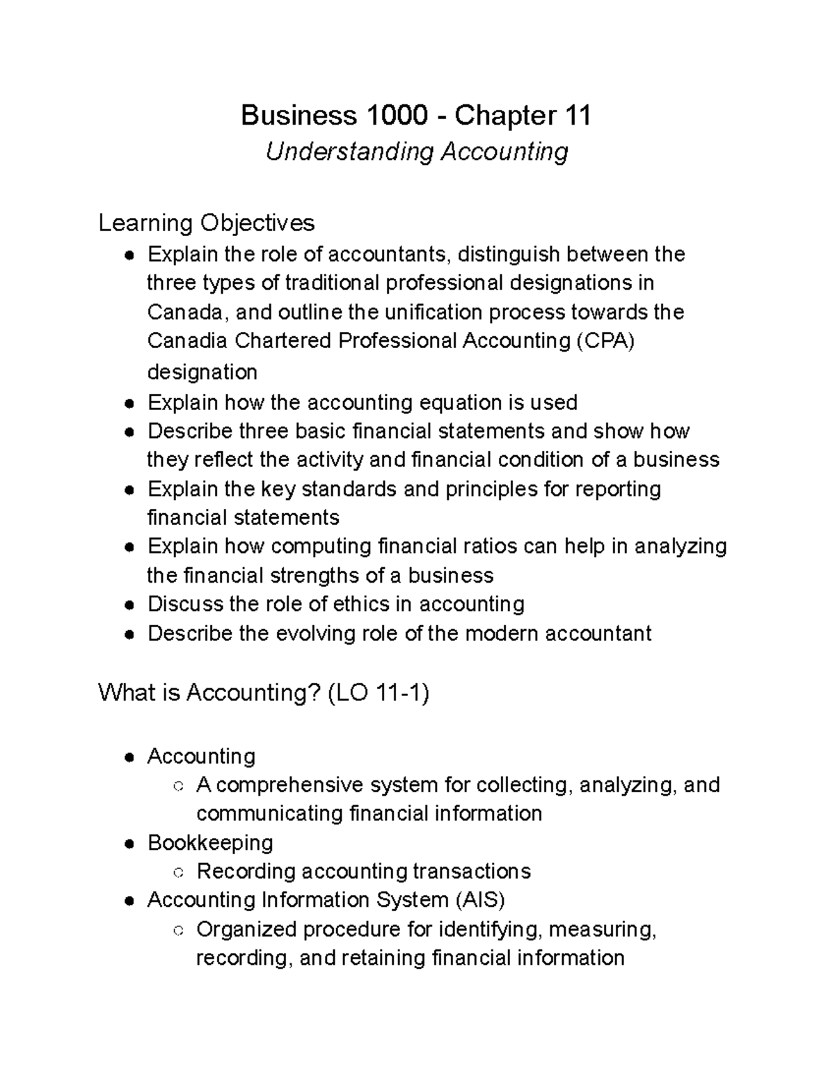 Business 1000 - Chapter 11 - Busi 1000 - Memorial University - Studocu