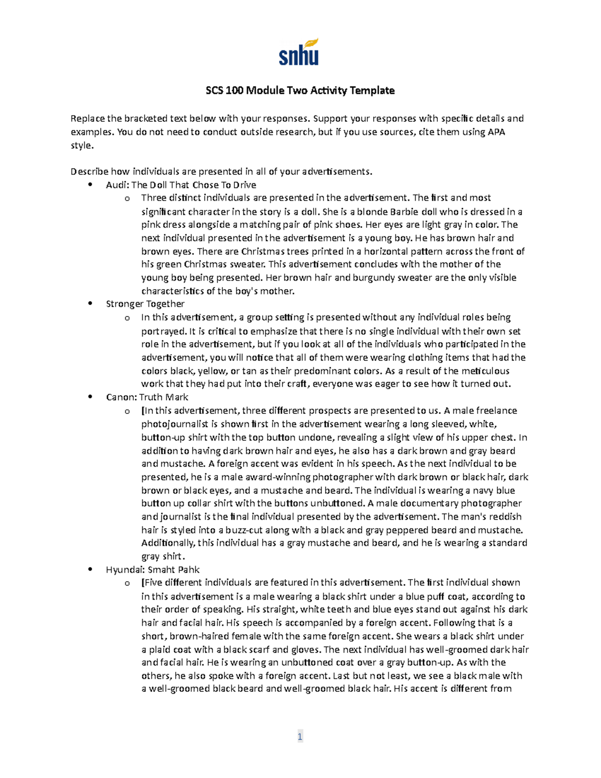 SCS 100 Module Two Activity Template - SCS 100 Module Two Activity ...